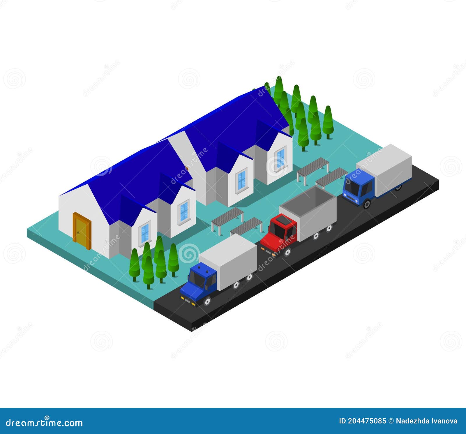Isometric City Vector Graphic Illustration. Stock Illustration ...