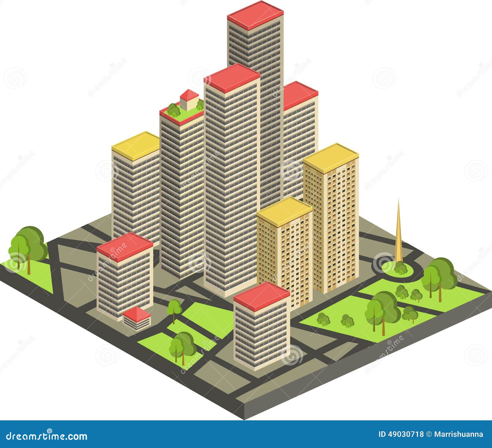 Isometric city stock vector. Illustration of cityscape - 49030718