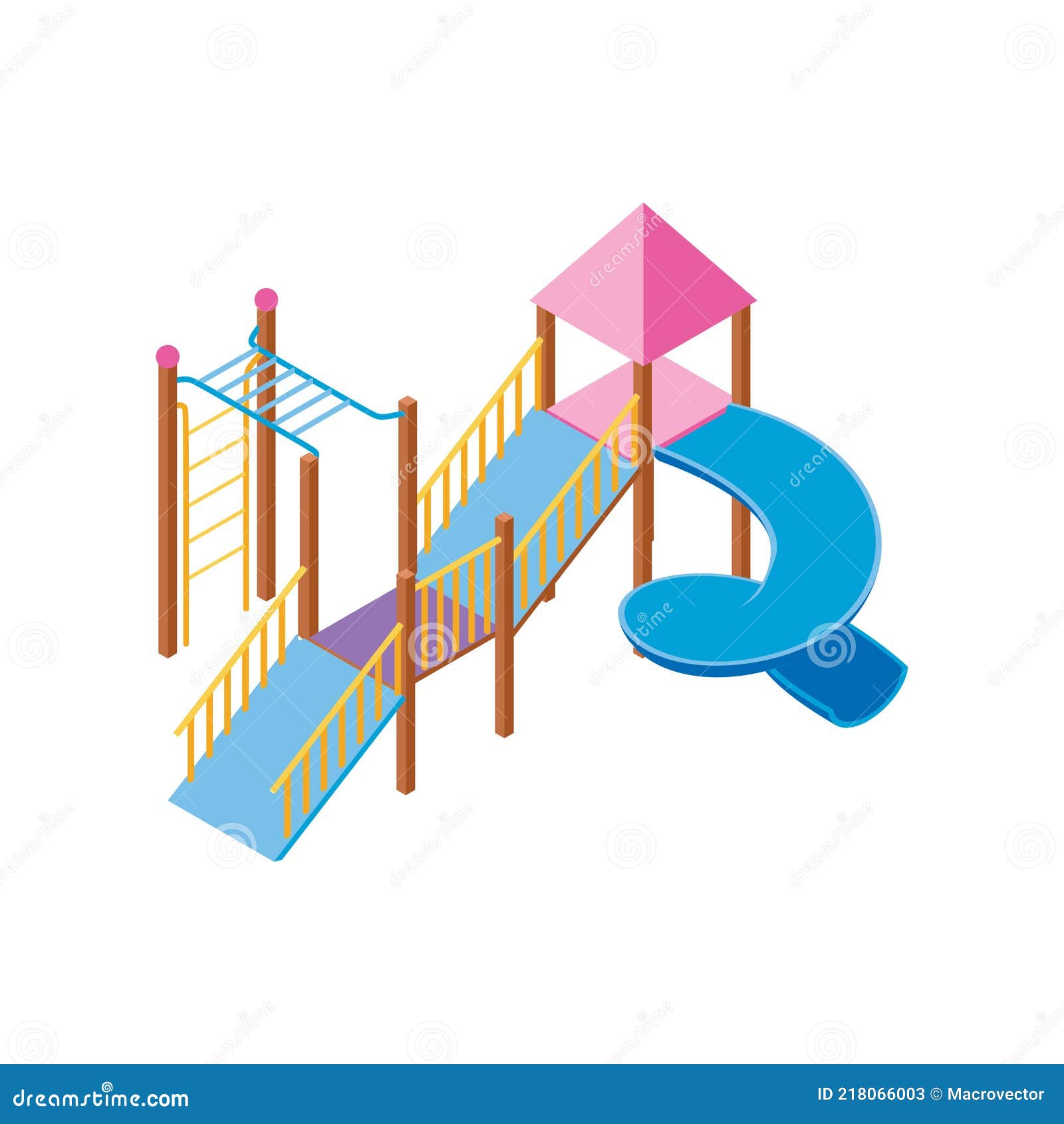Isometric Climbing Frame stock vector. Illustration of small - 218066003
