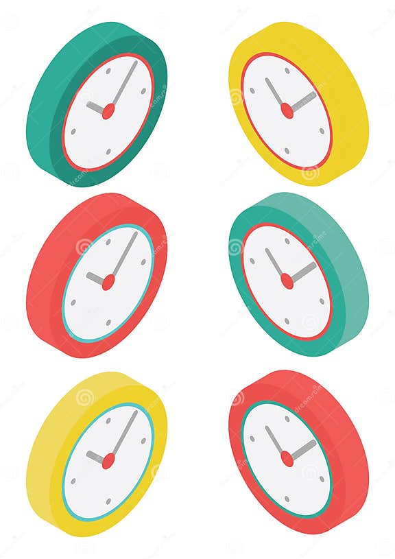 Isometric Clock. Vector Illustration Decorative Design Stock Vector ...