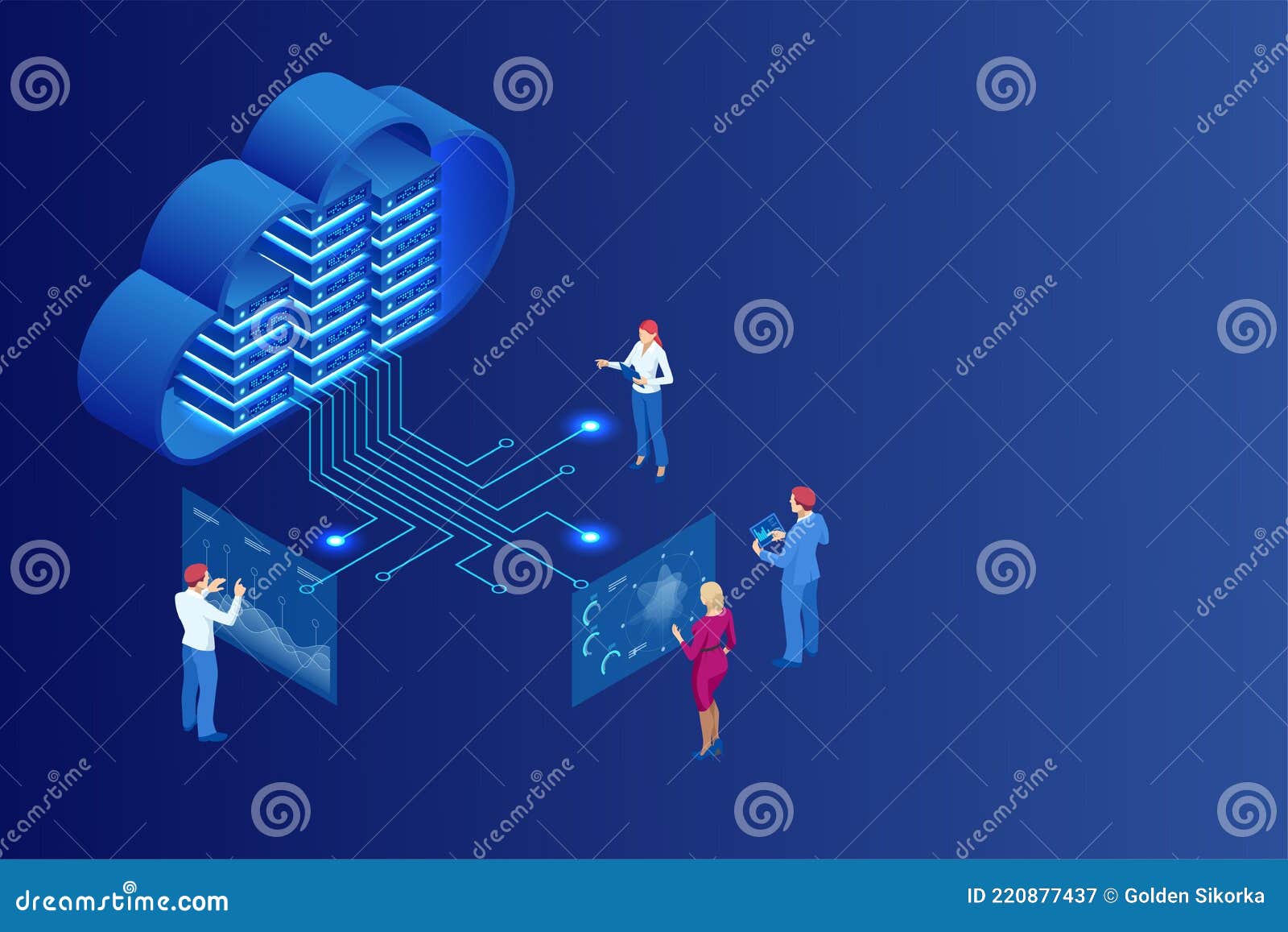 Isometric Cloud Computing Concept Represented by a Server, with a Cloud ... Isometric Cloud Computing Concept Represented by a Server, with a Cloud ...