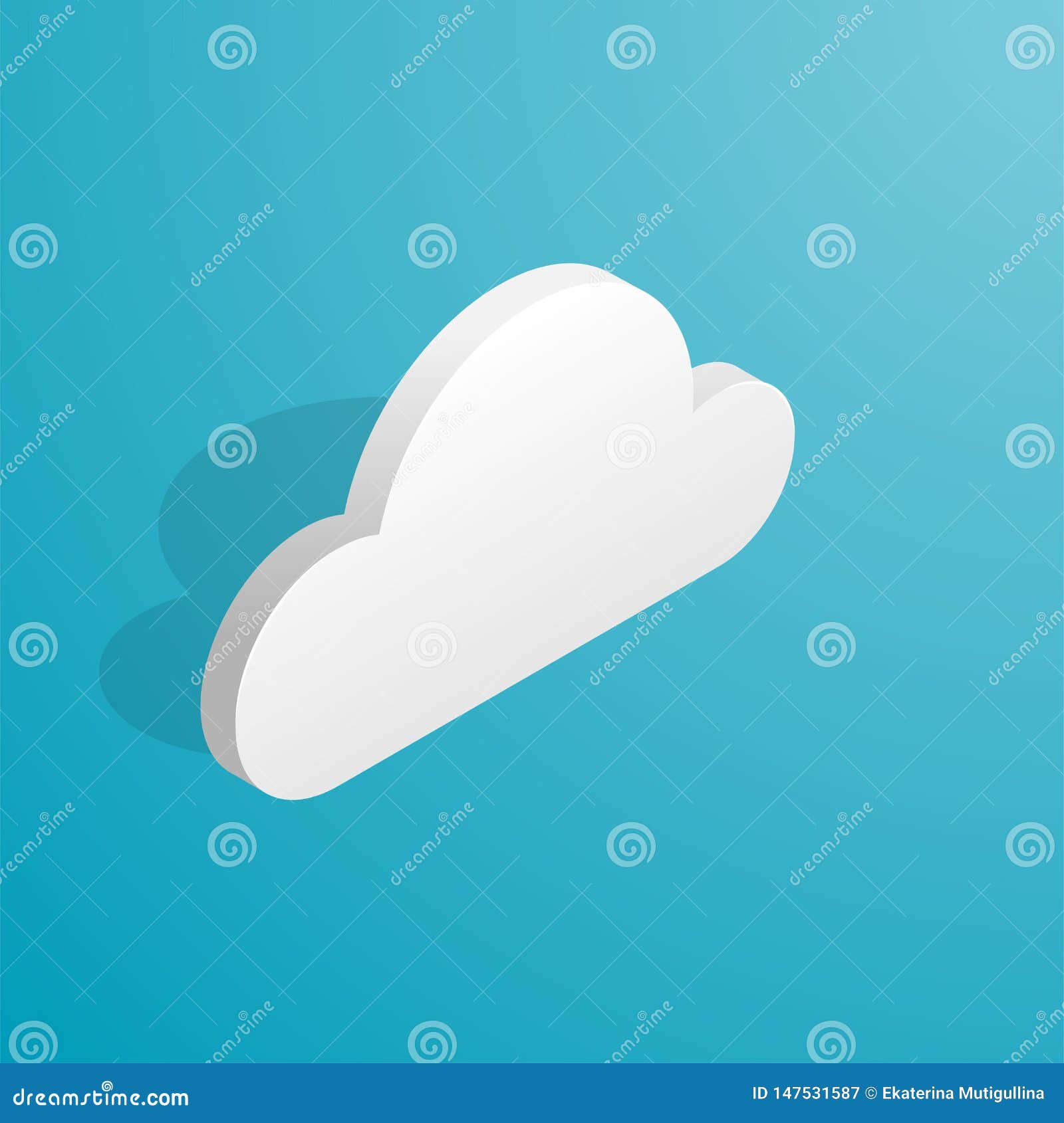 Isometric cloud icon stock vector. Illustration of access - 147531587