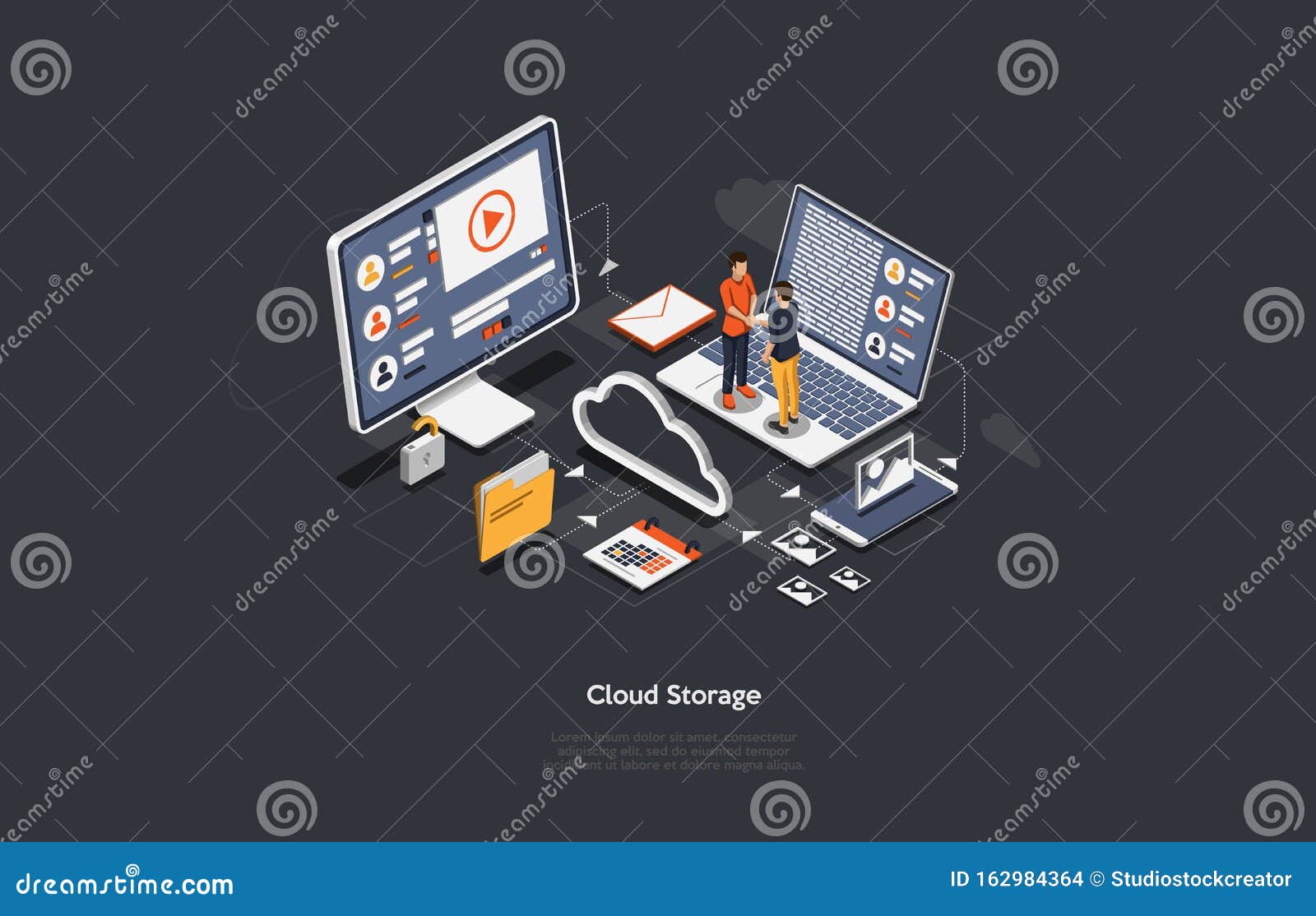 Set Isometric Computer Api Interface, Document And Lock, Lock Check ... Set Isometric Computer Api Interface, Document And Lock, Lock Check ...