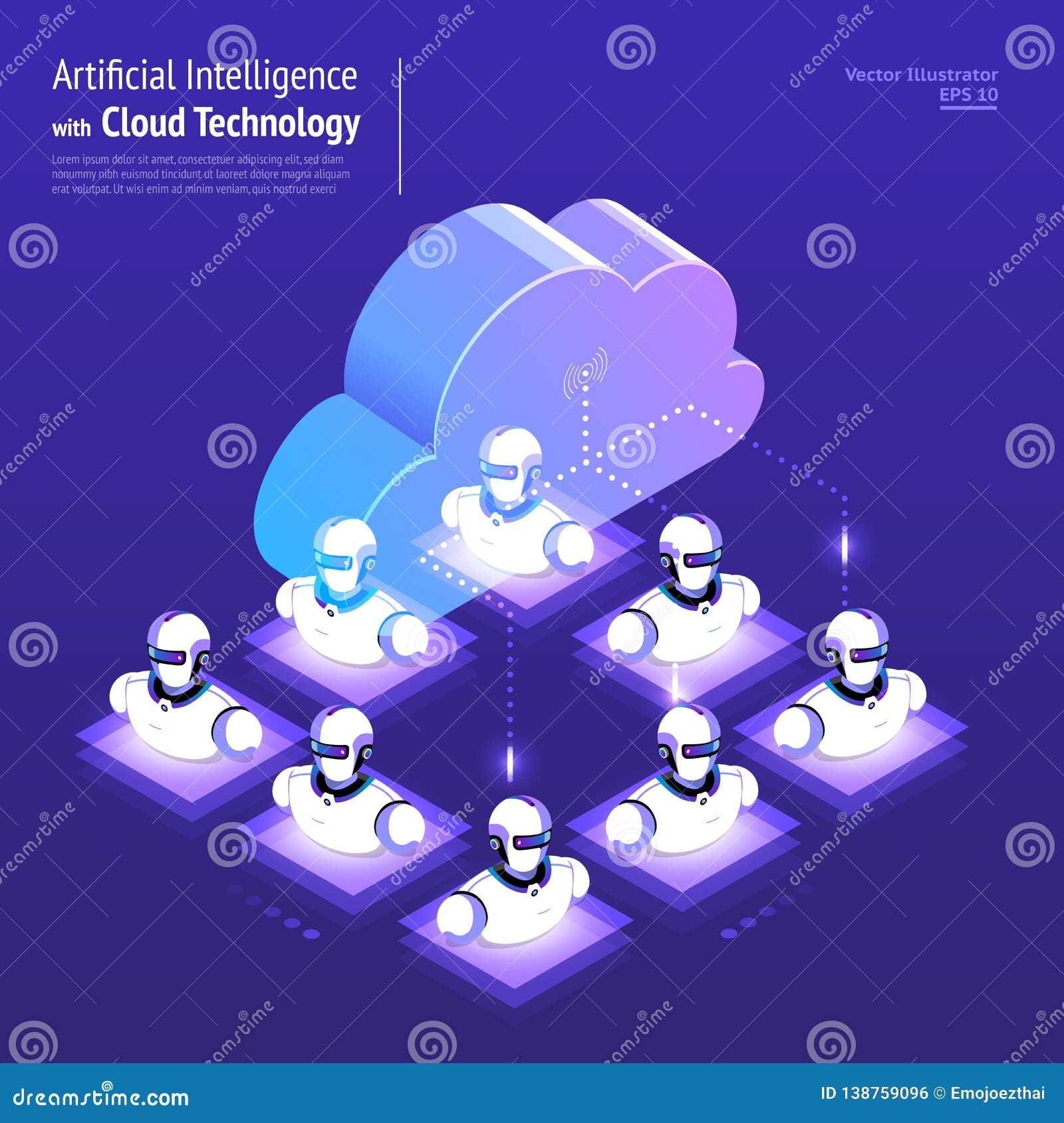 Isometric Cloud Technology stock vector. Illustration of computer ...