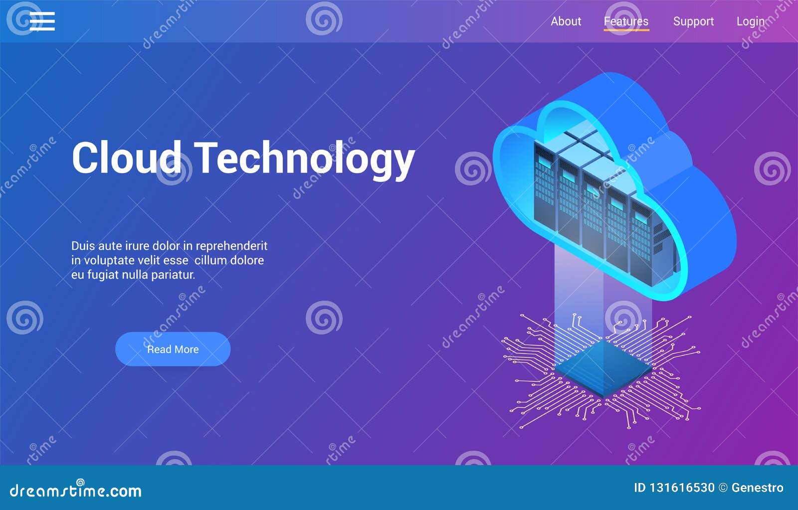 Isometric Cloud Technology Theme Stock Vector - Illustration of idea ...