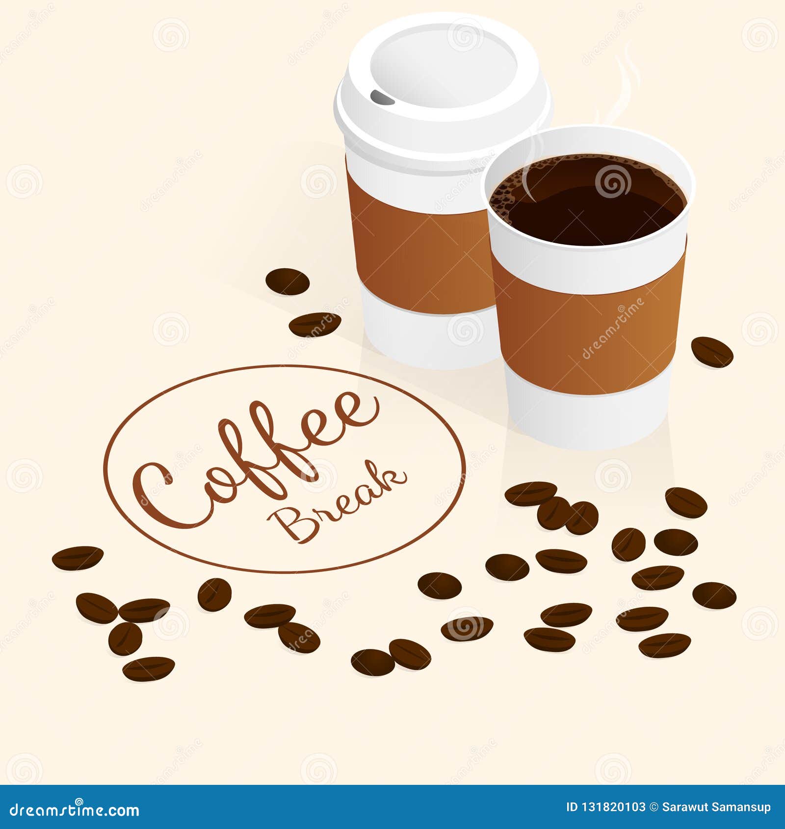 Isometric Coffee Break Vector Stock Vector - Illustration of food ...