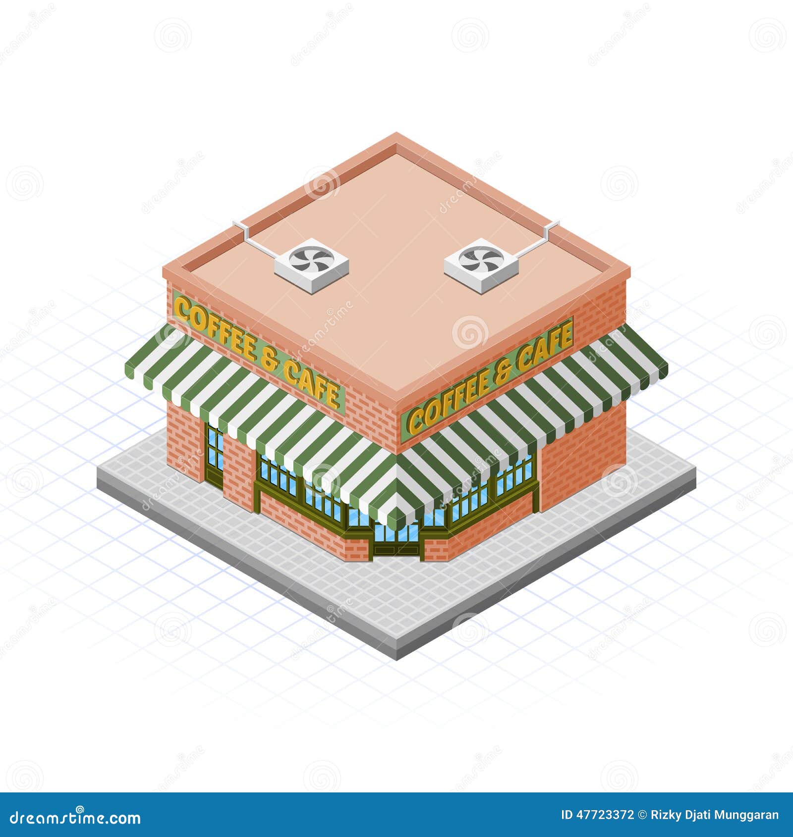 Cafe Building Facade With Outdoor Street Chair Seats And Table. Flat ...