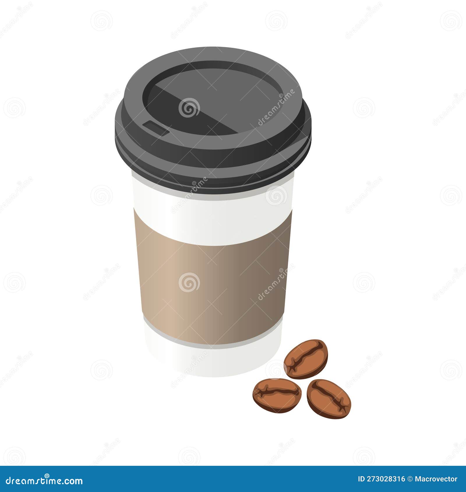 Isometric Coffee Cup stock vector. Illustration of plastic - 273028316