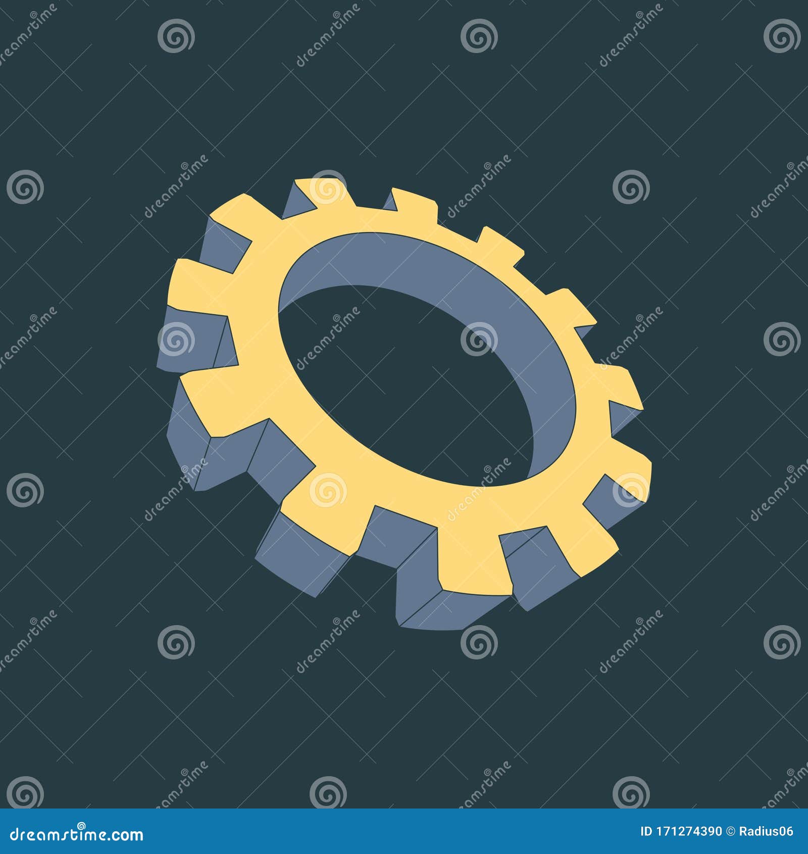 3d cog wheel stock vector. Illustration of pinion, round - 171274390