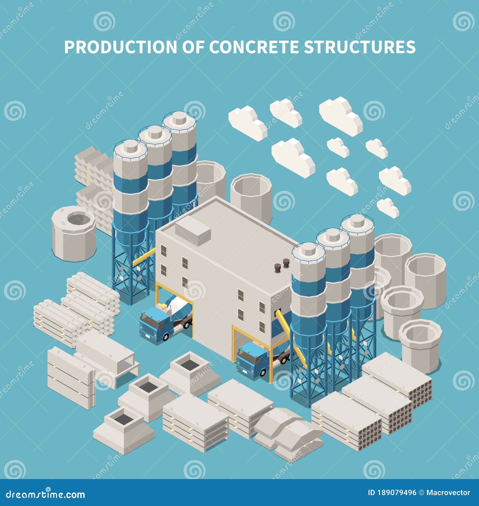 Concrete Cement Production Isometric Flowchart Royalty-Free ...