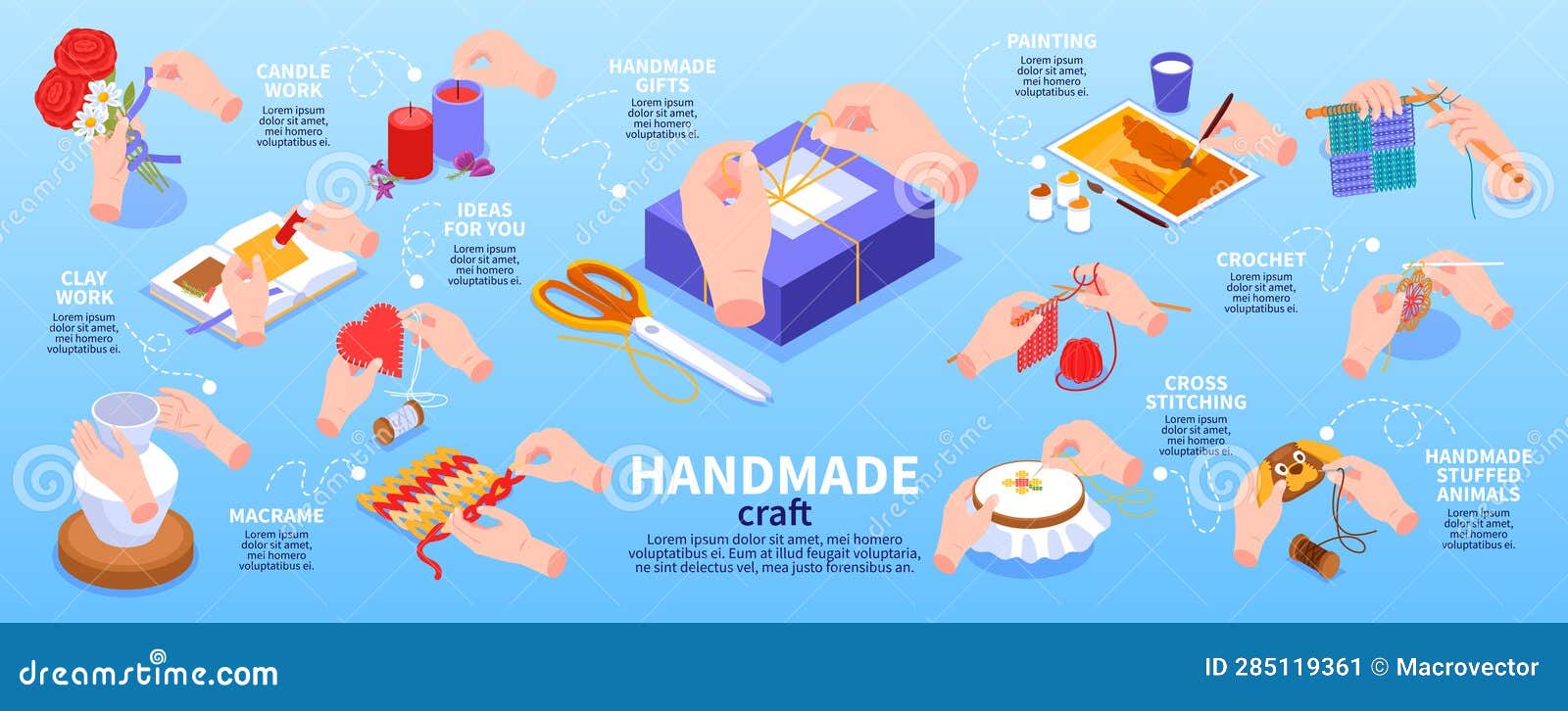 Isometric Colored Hobbies Infographic Stock Vector - Illustration of ...