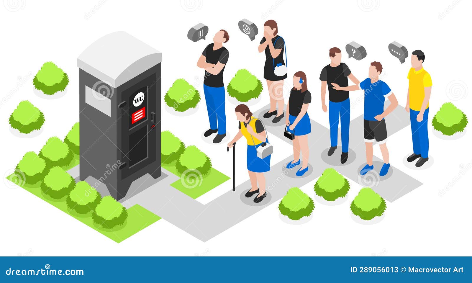 Isometric Colored Queue Composition Stock Vector - Illustration of ... Isometric Colored Queue Composition Stock Vector - Illustration of ...