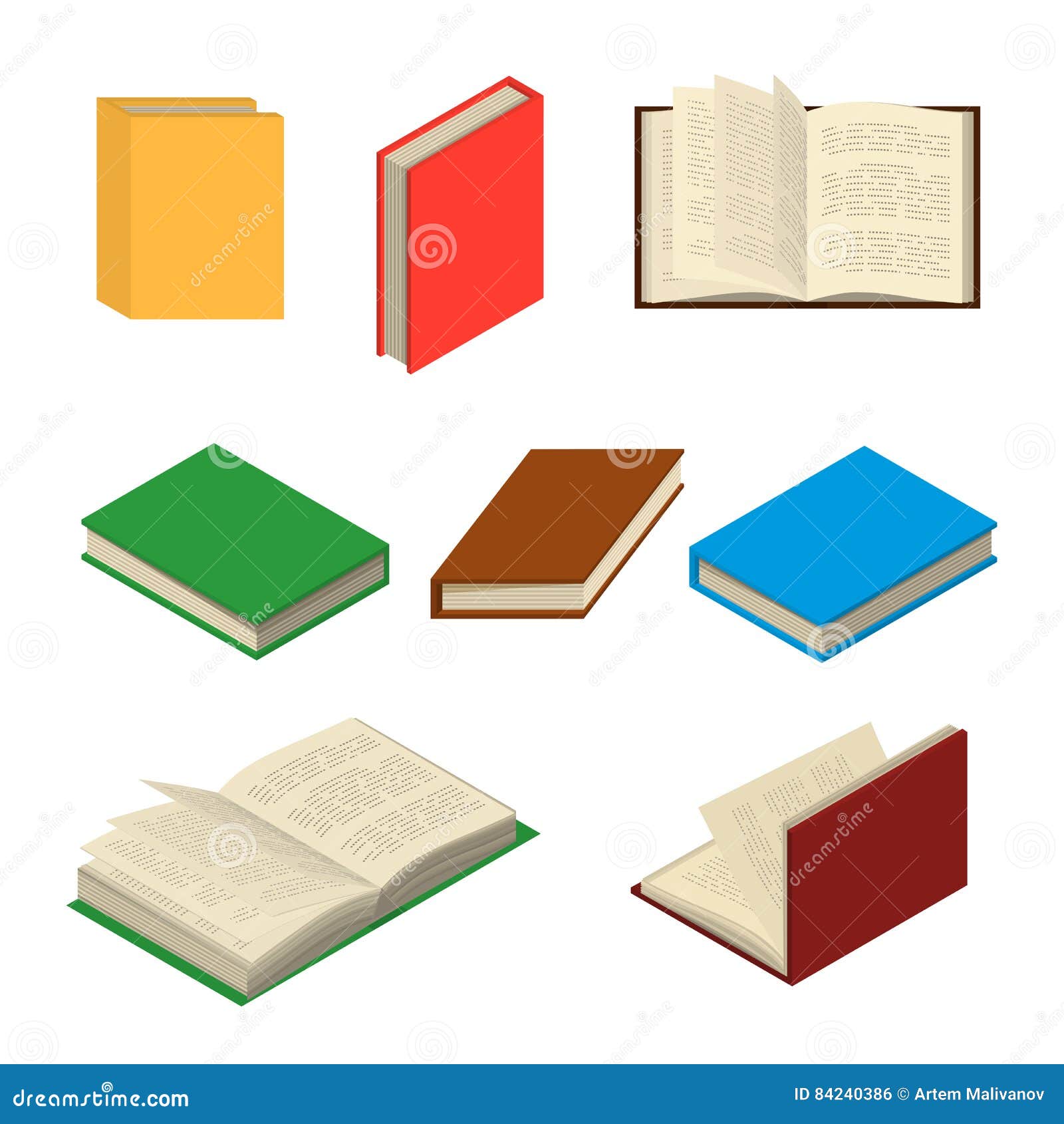 Isometric Colorful Books Set Stock Vector - Illustration of book ...