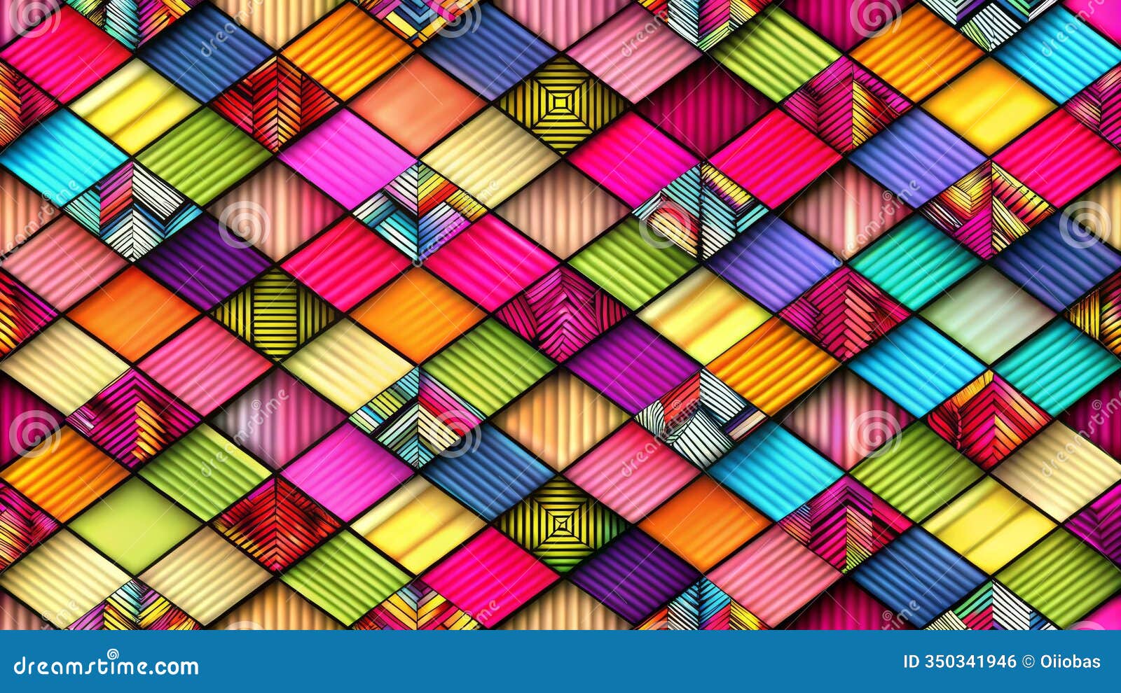 Isometric Colorful Diamond Pattern Vibrant Textile Design Stock ...