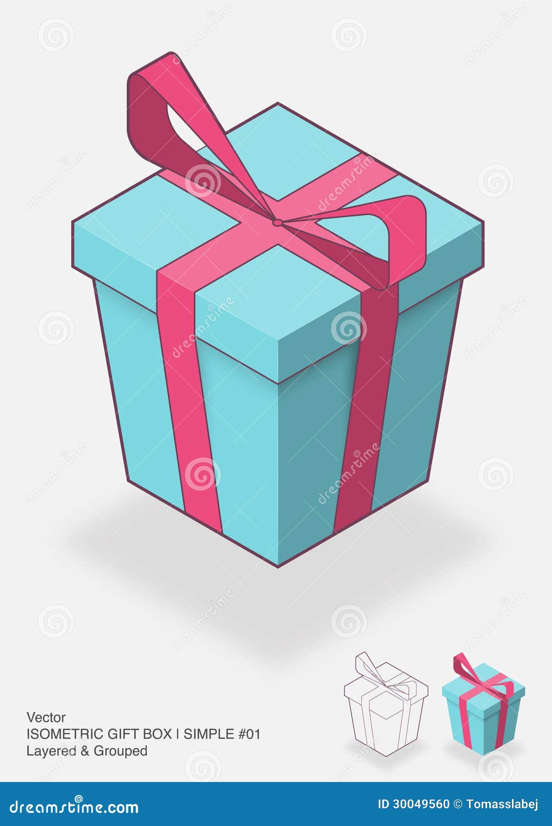 Isometric Gift Box | Simple #01 Stock Vector - Illustration of ribbon ...