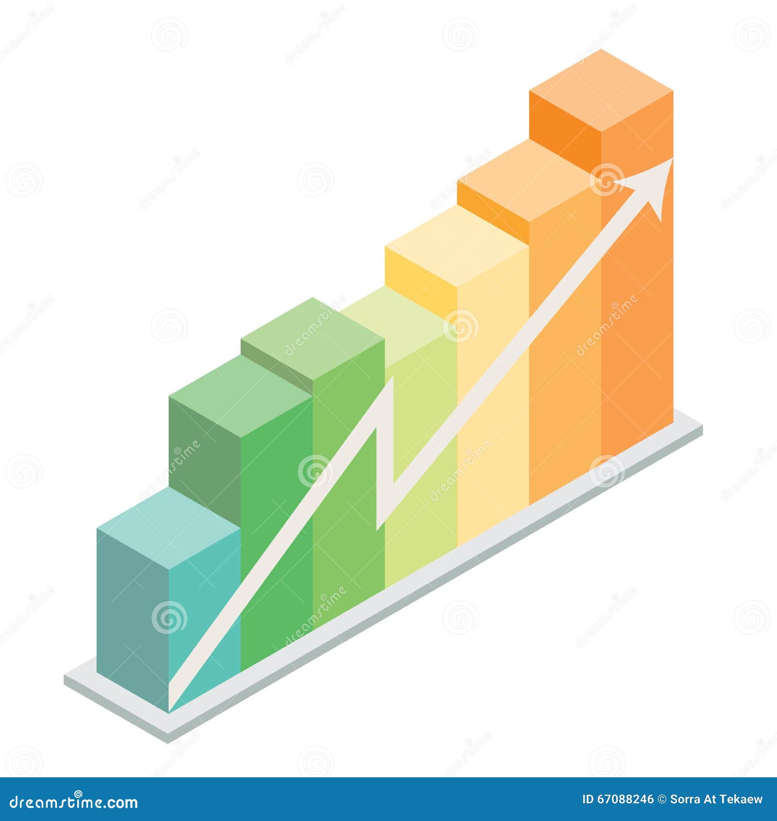 Isometric Column Graph Vector Illustration | CartoonDealer.com #67088246