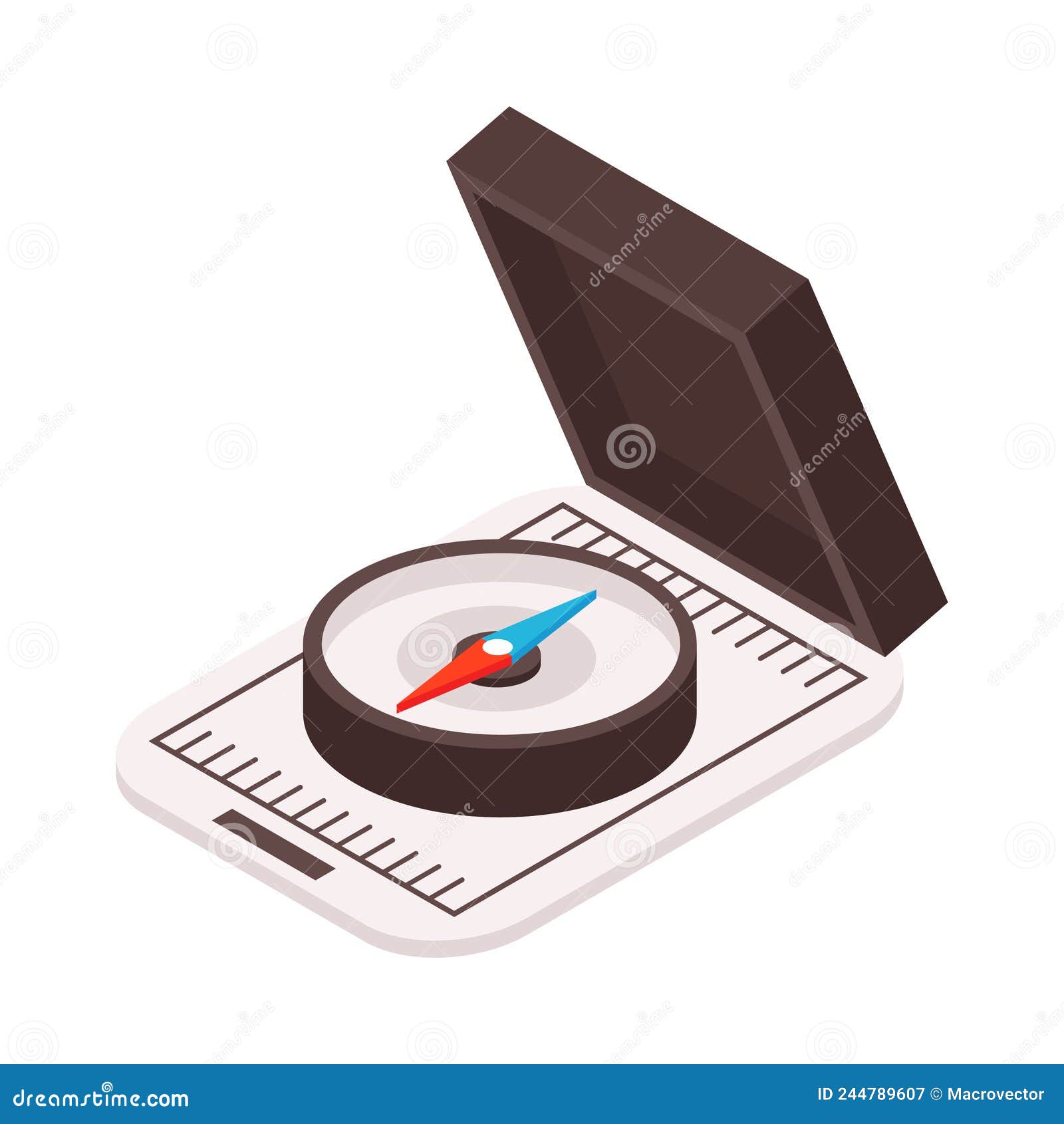 Isometric Compass Icon stock vector. Illustration of holiday - 244789607