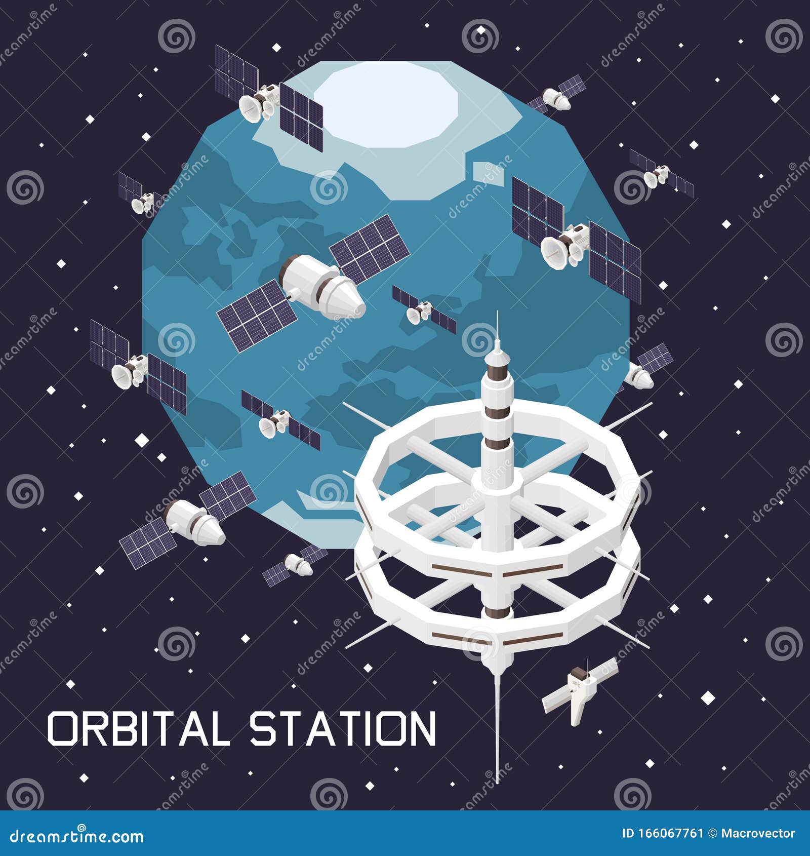 Space Ship Isometric Composition Stock Vector - Illustration of design ...