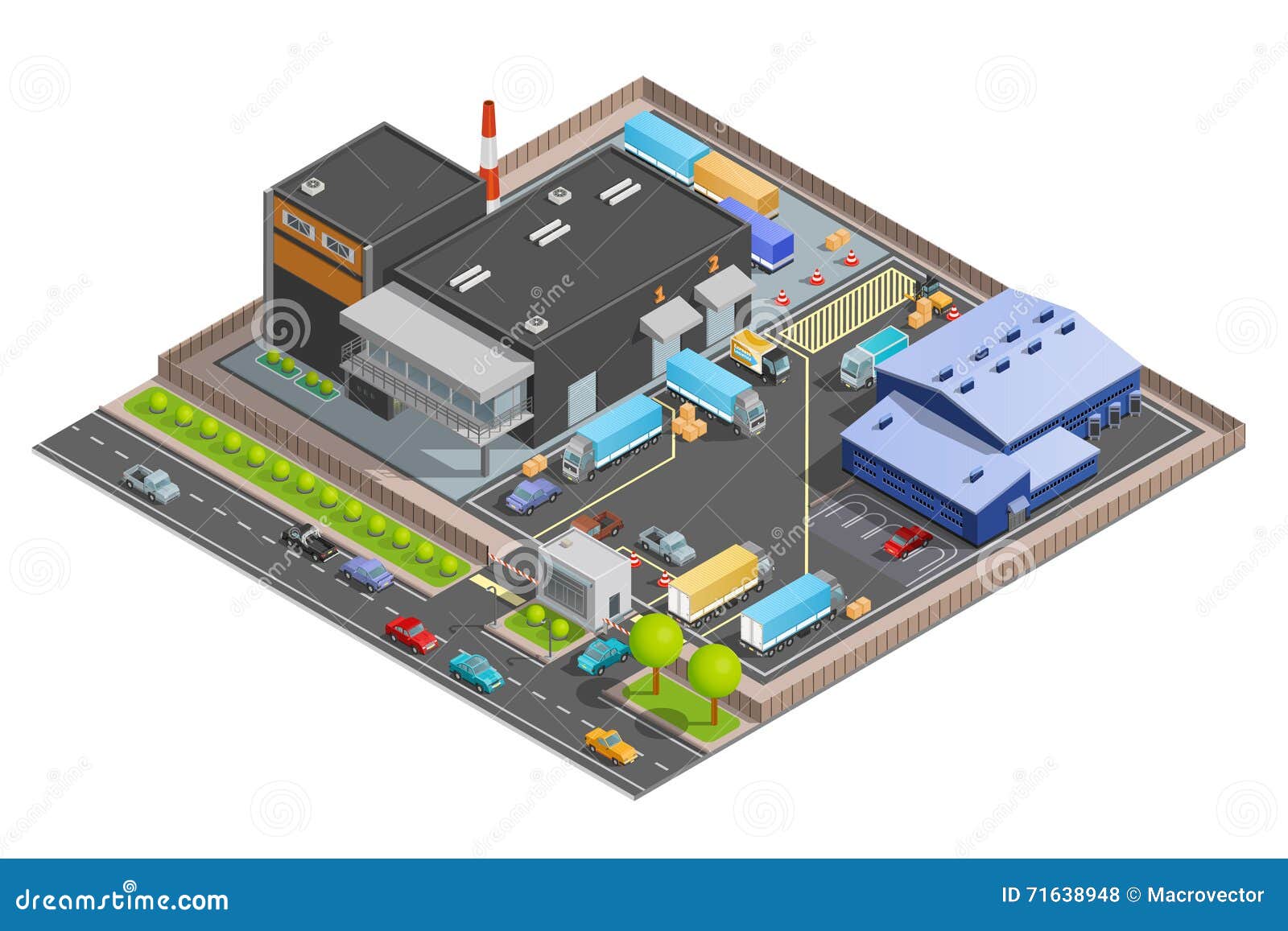 Isometric Composition of Warehouse Stock Vector - Illustration of ...