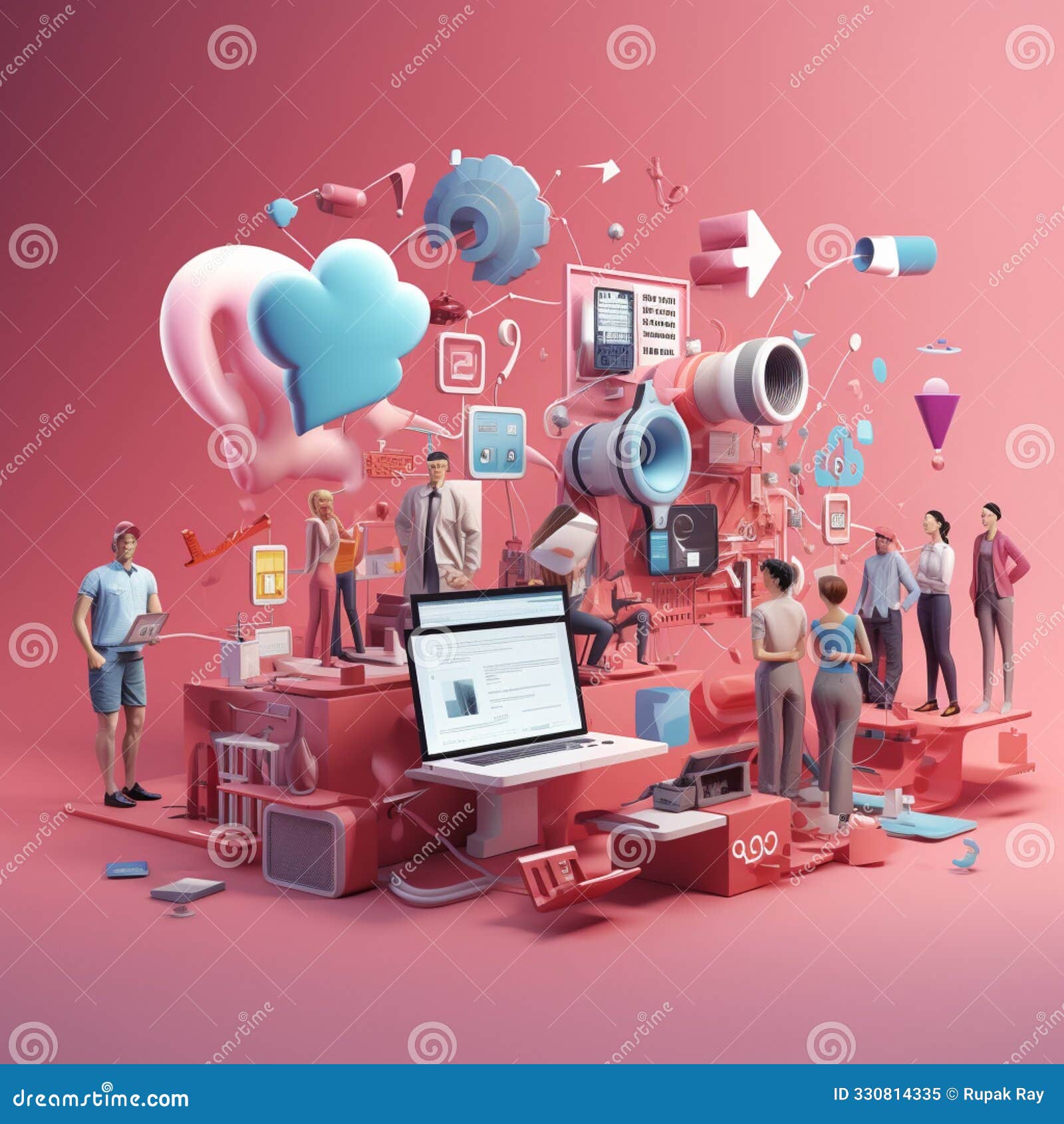 Isometric Computer-Based Design Concept Illustration Stock Illustration ...