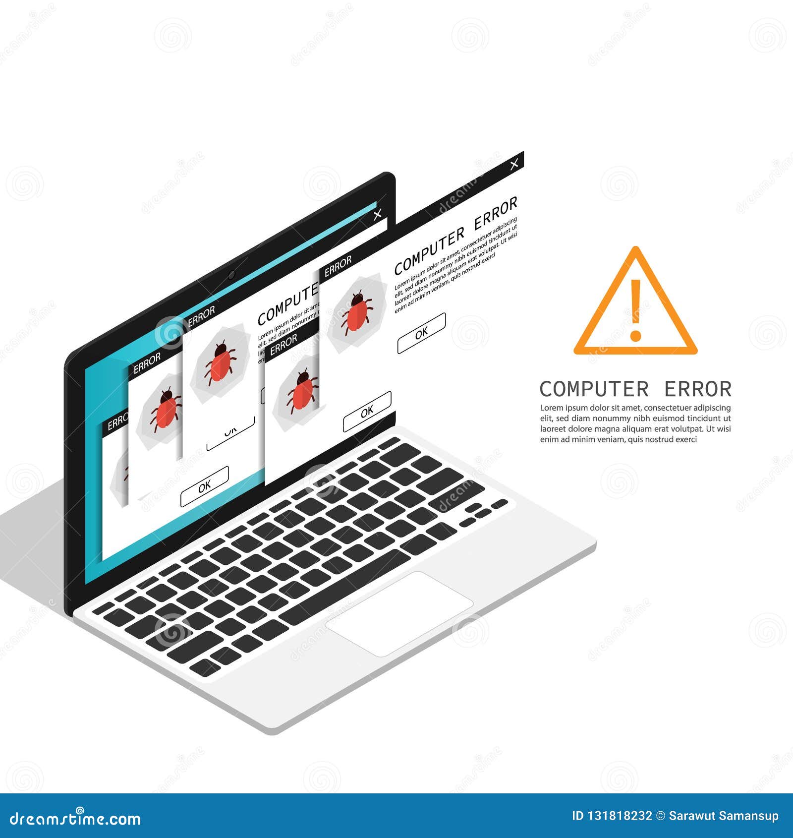 Isometric Computer Bug Error Notification Popup,debugging Book Vector ... Isometric Computer Bug Error Notification Popup,debugging Book Vector ...