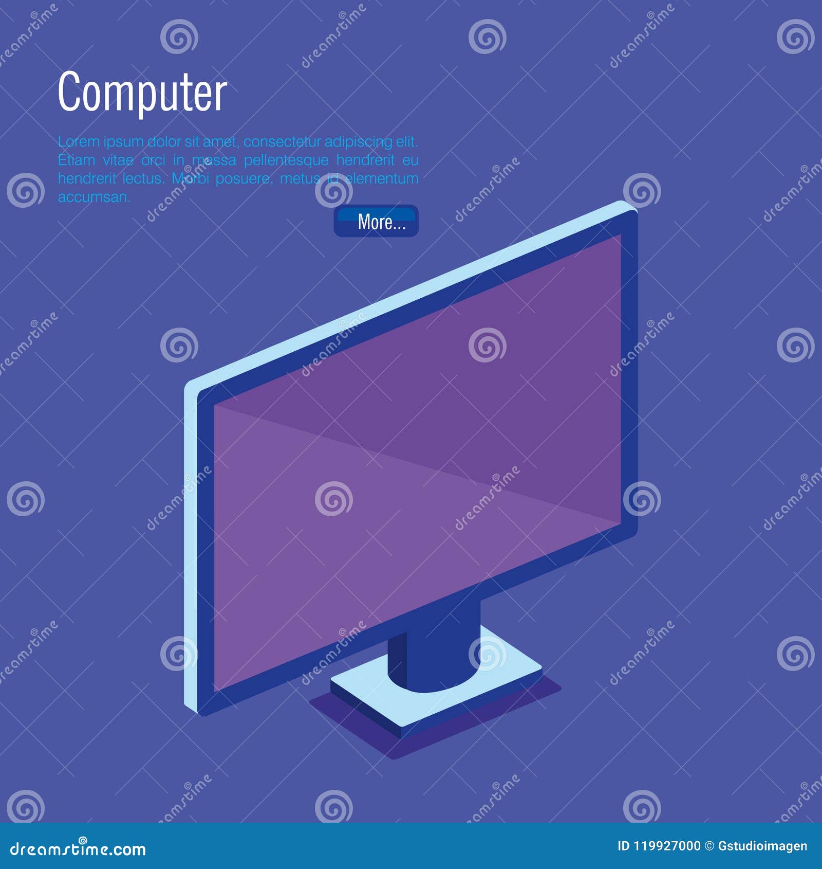 Isometric Computer Desktop Digital Technology Stock Vector ...