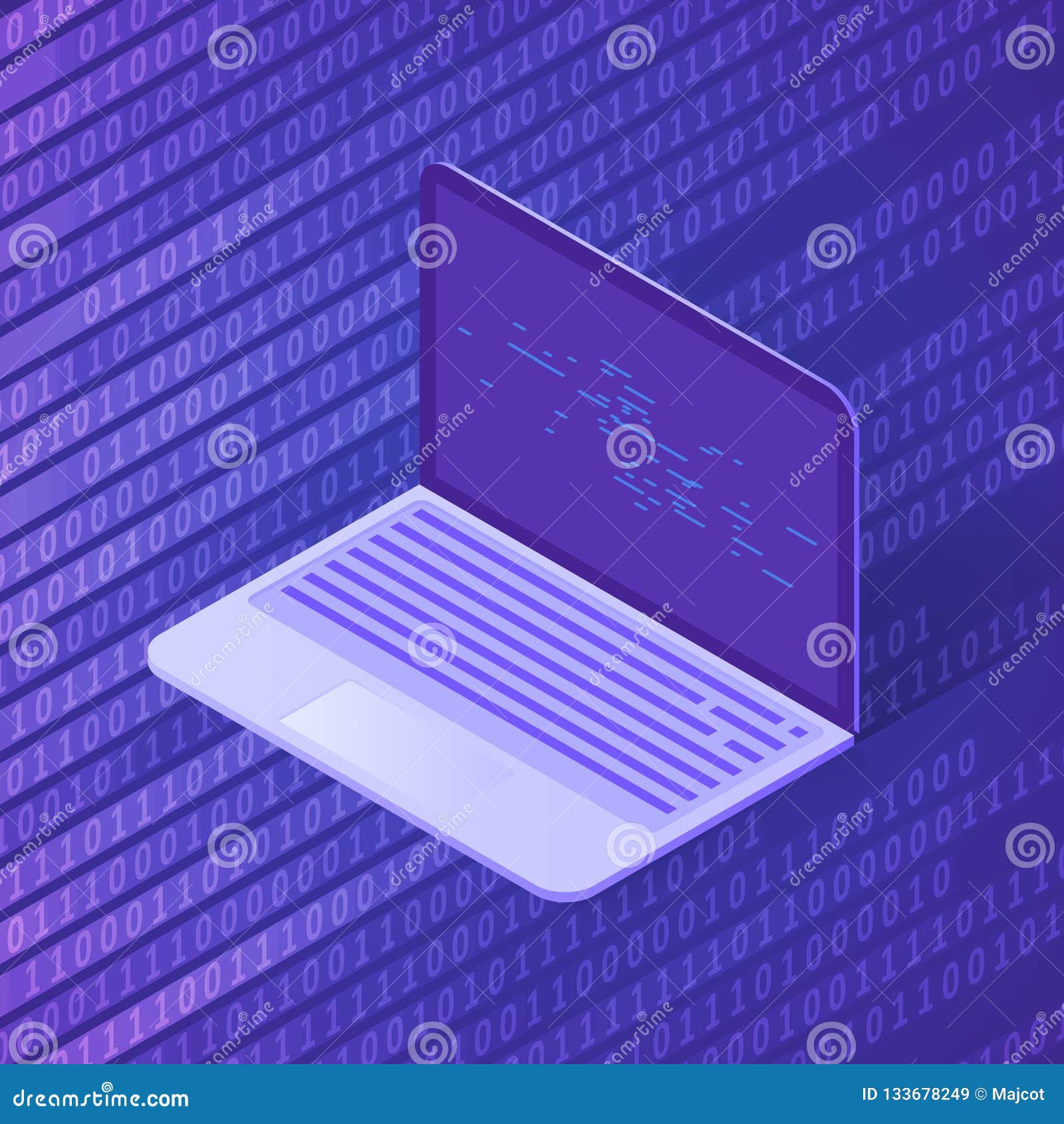 Isometric Computer Illustration Stock Vector - Illustration of concept ...