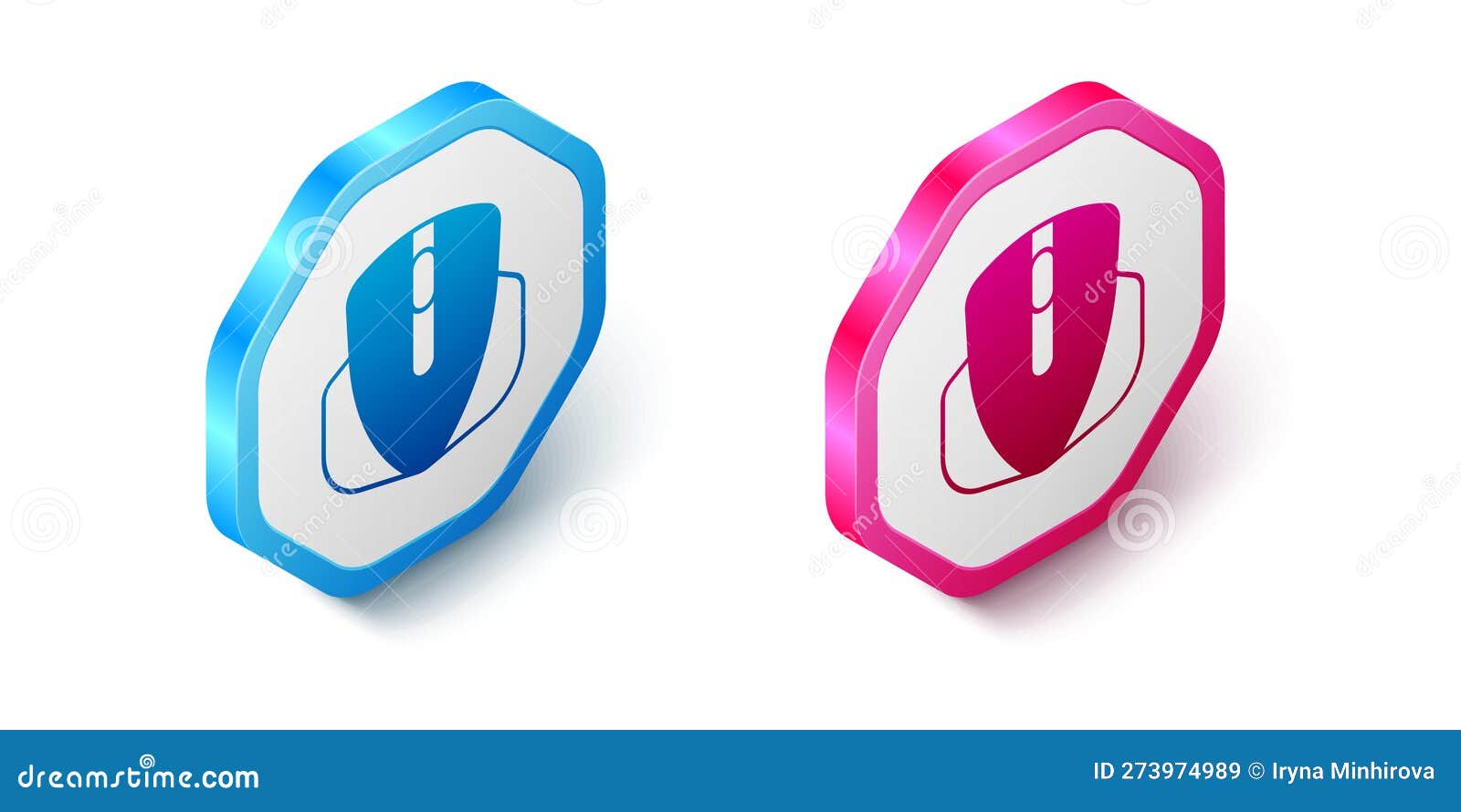 Isometric Computer Mouse Gaming Icon Isolated on White Background ...