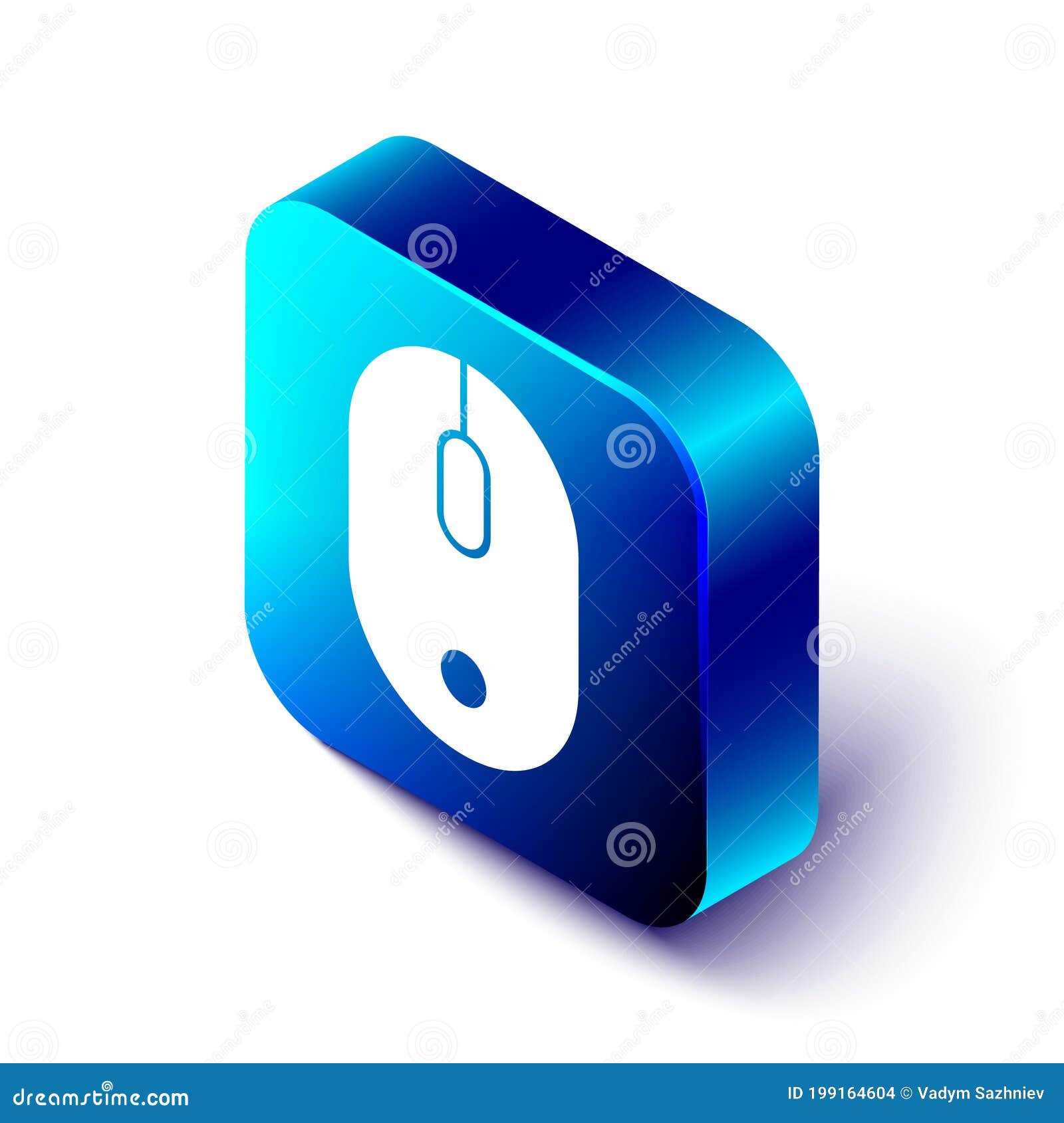 Isometric Computer Mouse Icon Isolated on White Background. Optical ...