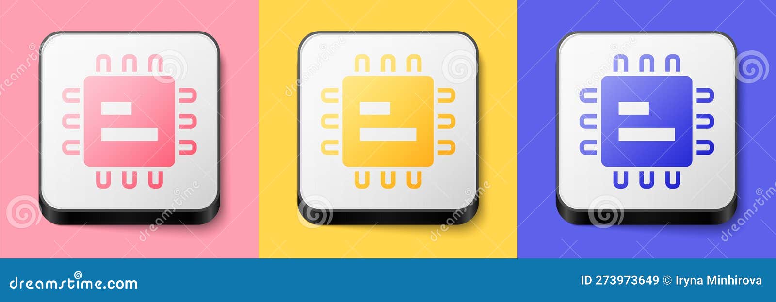 Isometric Computer Processor with Microcircuits CPU Icon Isolated on ... Isometric Computer Processor with Microcircuits CPU Icon Isolated on ...