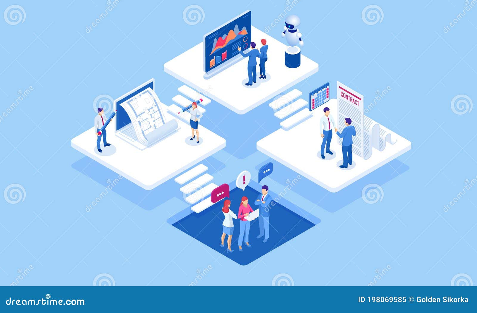 Isometric Concept of Business Analysis, Analytics, Research, Strategy ...