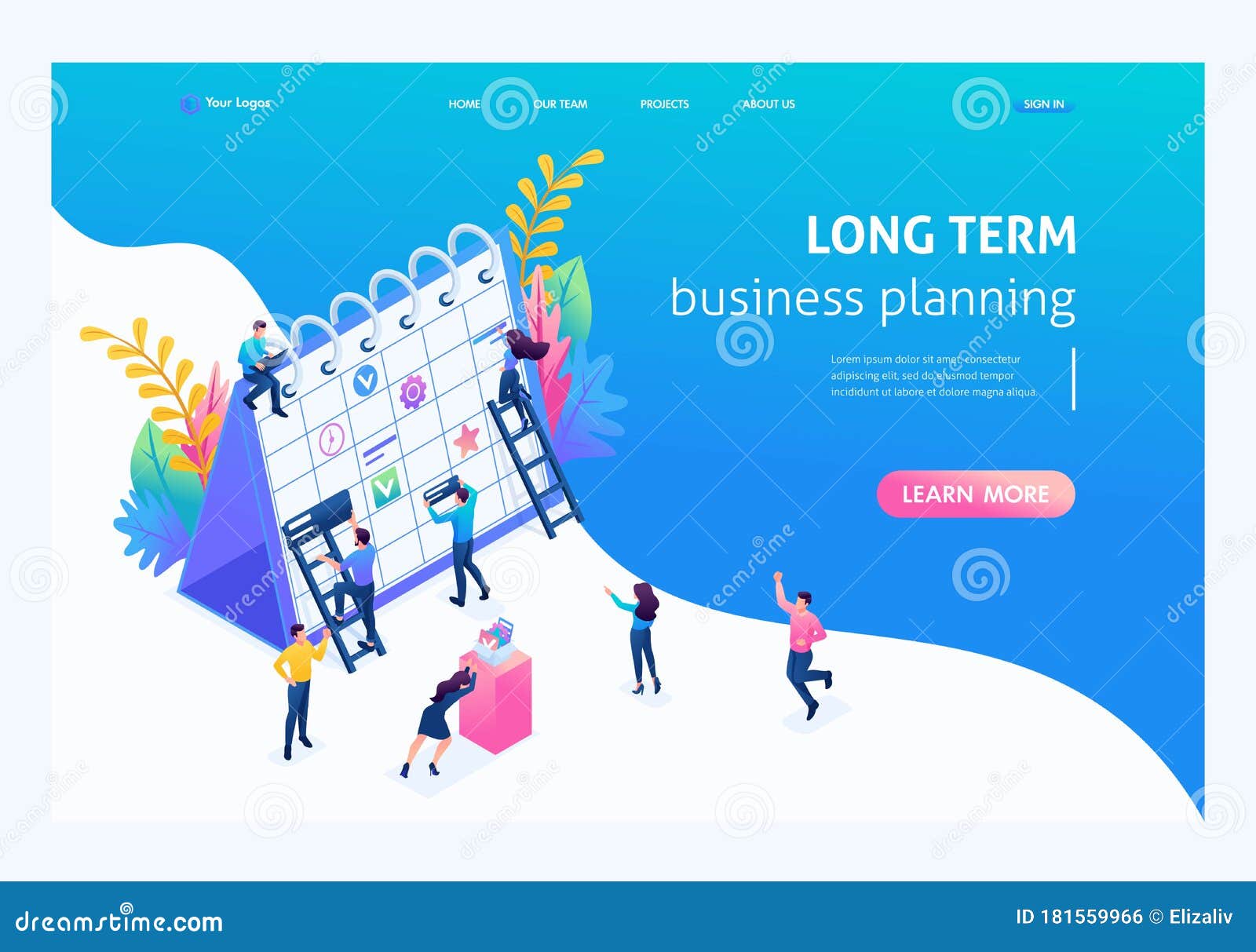 Isometric Concept Creating a Long-term Business Planning Strategy ...