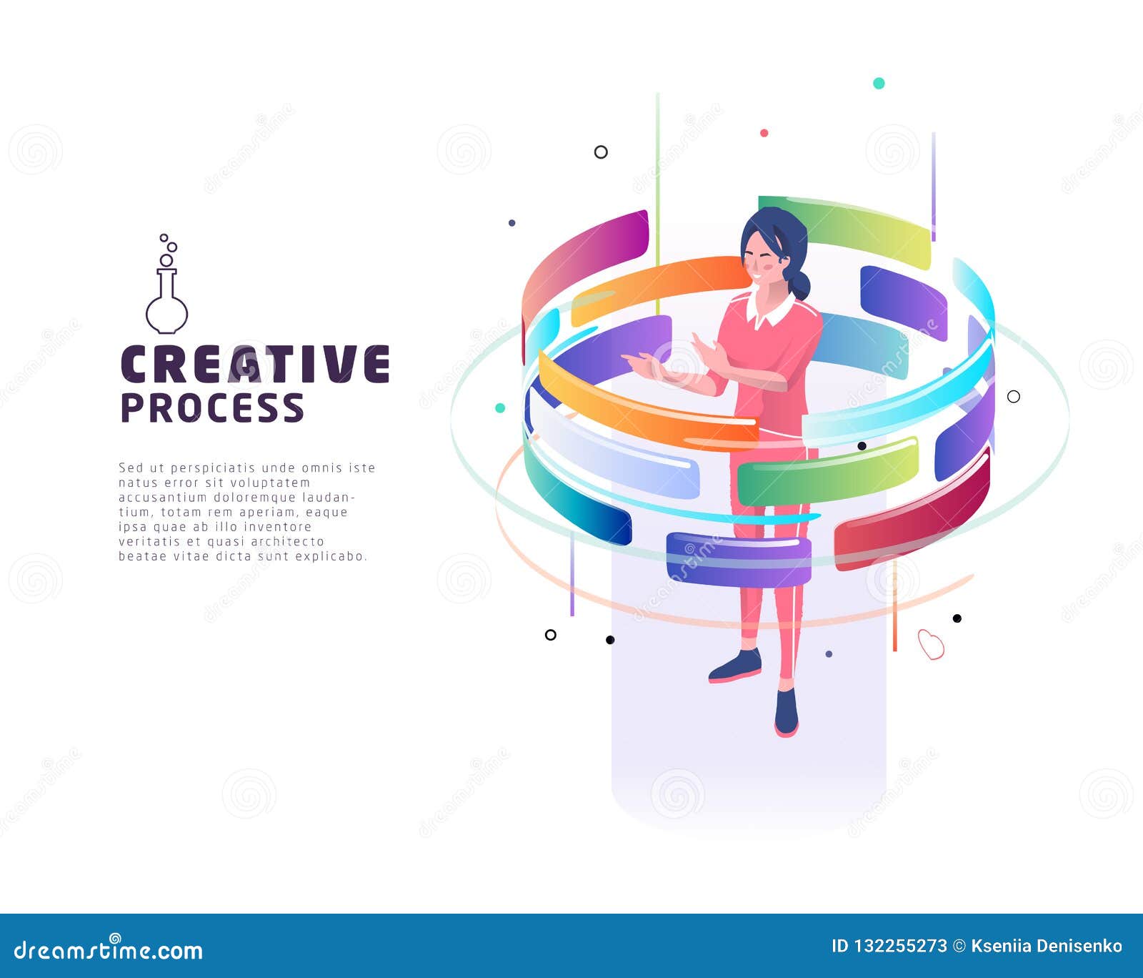 Isometric Concept of Creative Process. Business Concept. Stock Vector ...