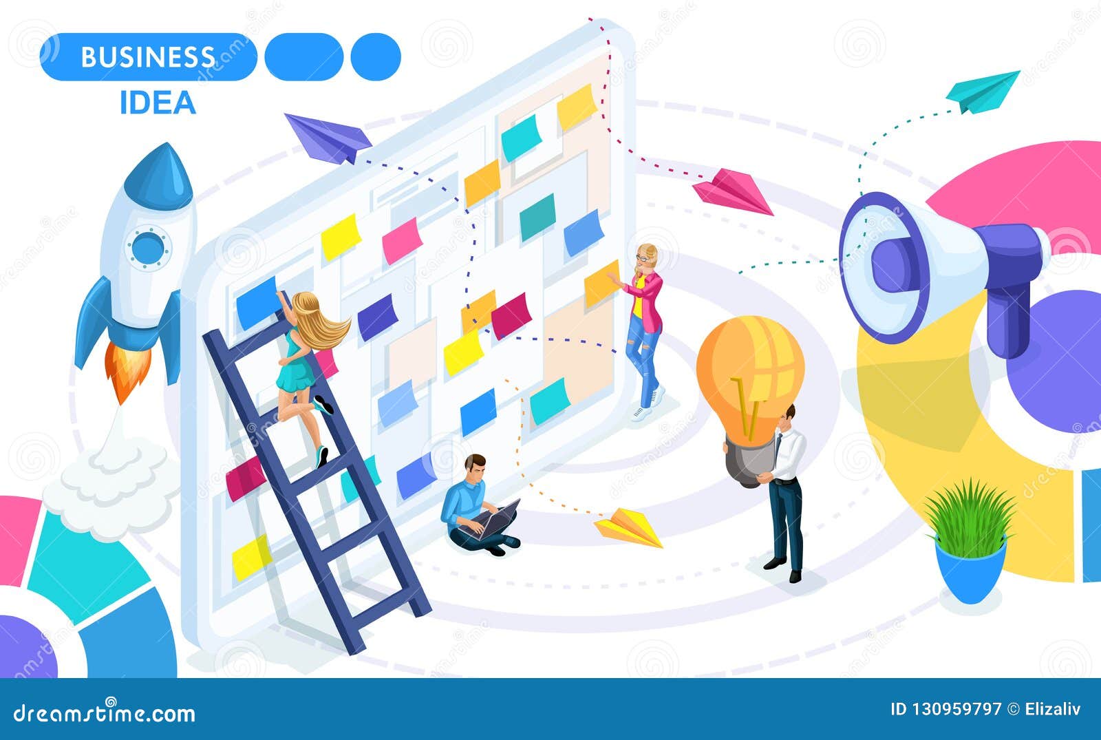 Isometric Concept of Developing, Creating and Implementing a Business ...