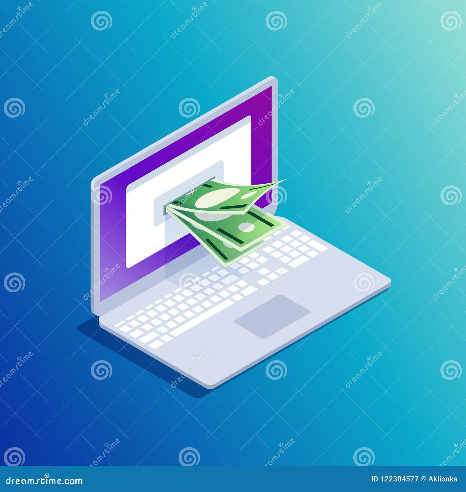 Isometric Concept E-banking. Cartoon Vector | CartoonDealer.com #122304577
