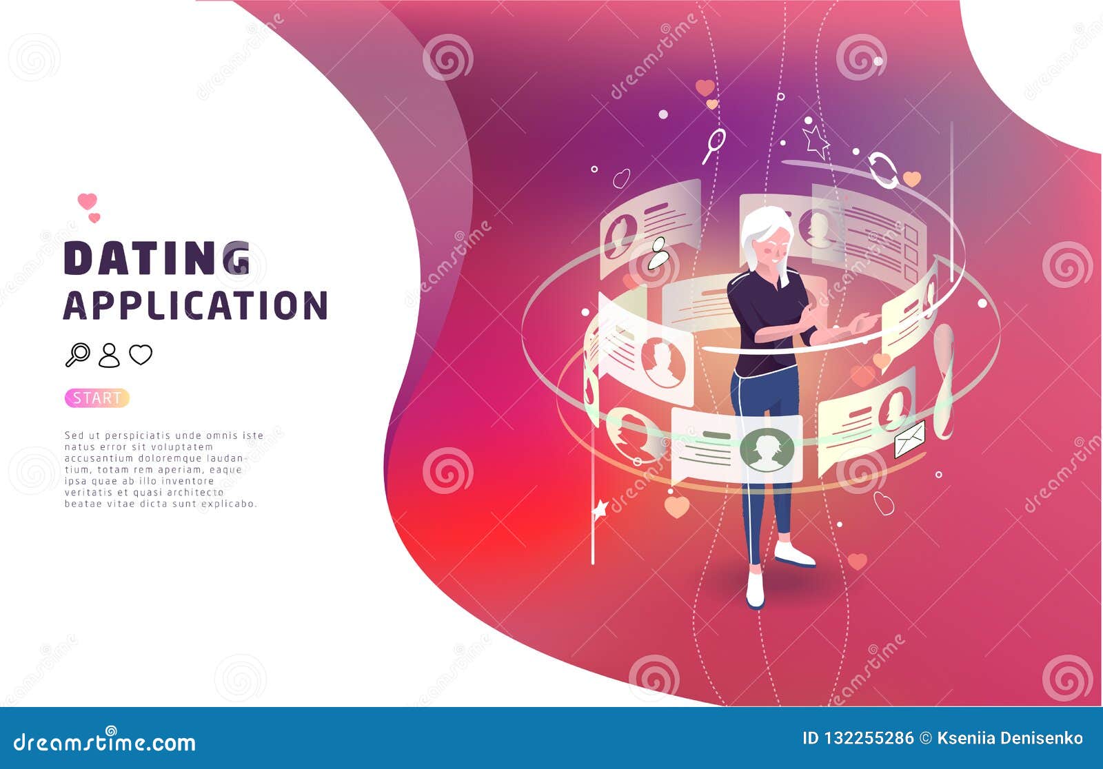 Virtual Communication Isometric Flowchart Cartoon Vector ...