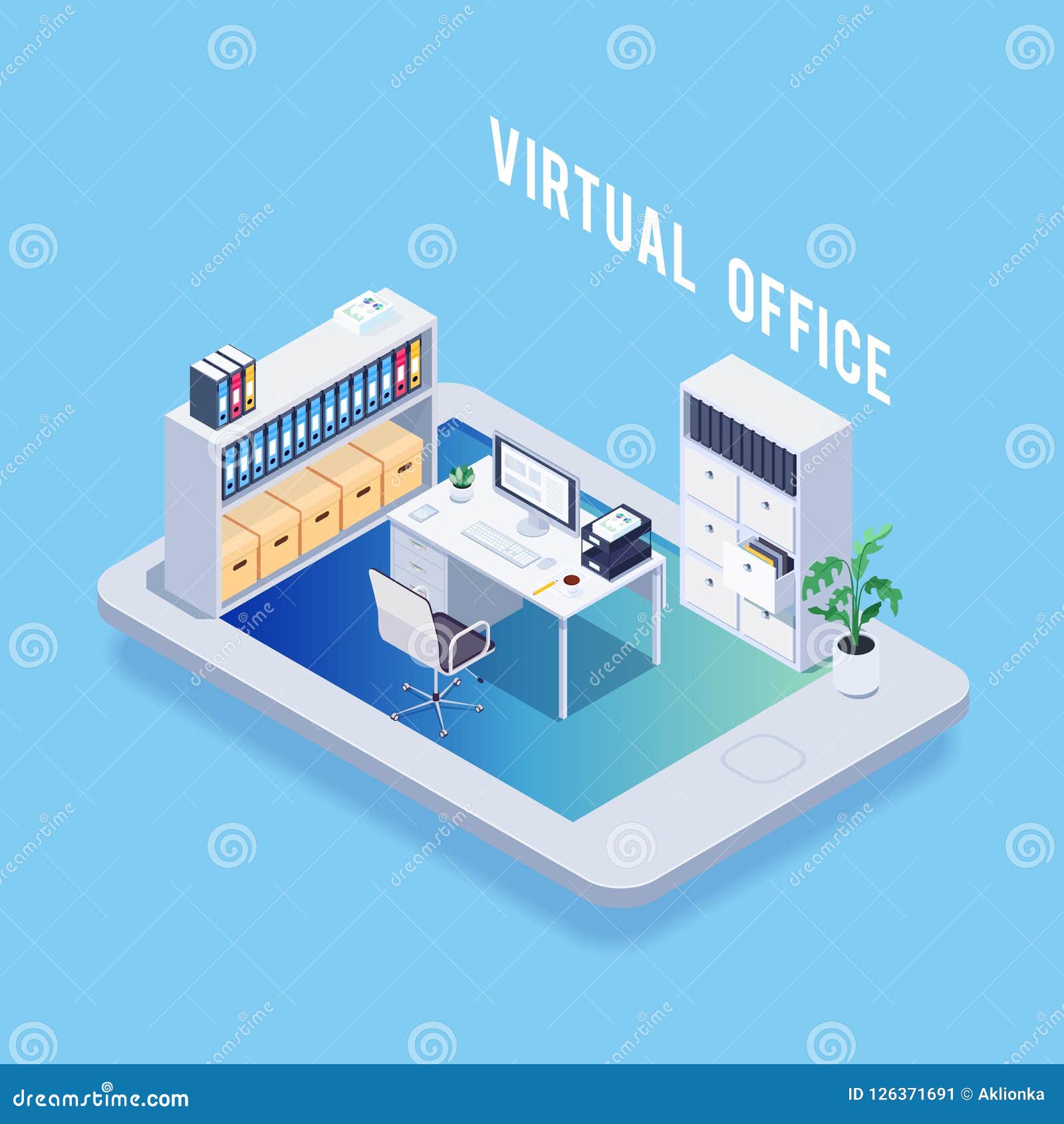 Isometric Concept of Online Workbench. Stock Vector - Illustration of ...