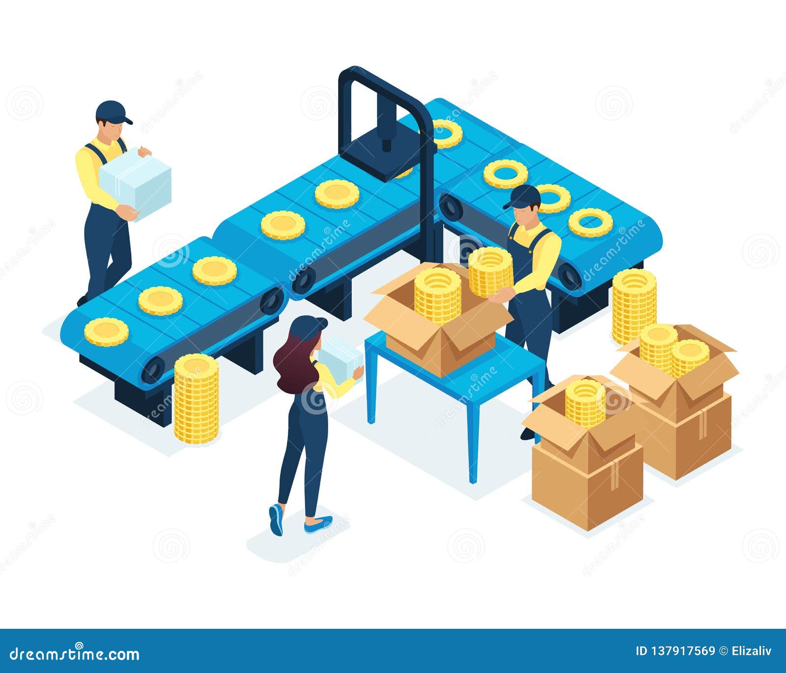Isometric Concept for Production Stock Vector - Illustration of ...