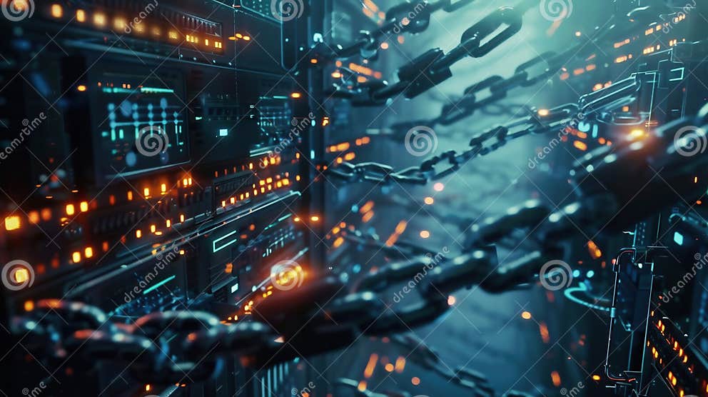 Isometric Concept Of Quantum Computers Blockchain It Technology Or Coding Information Blocks 4292