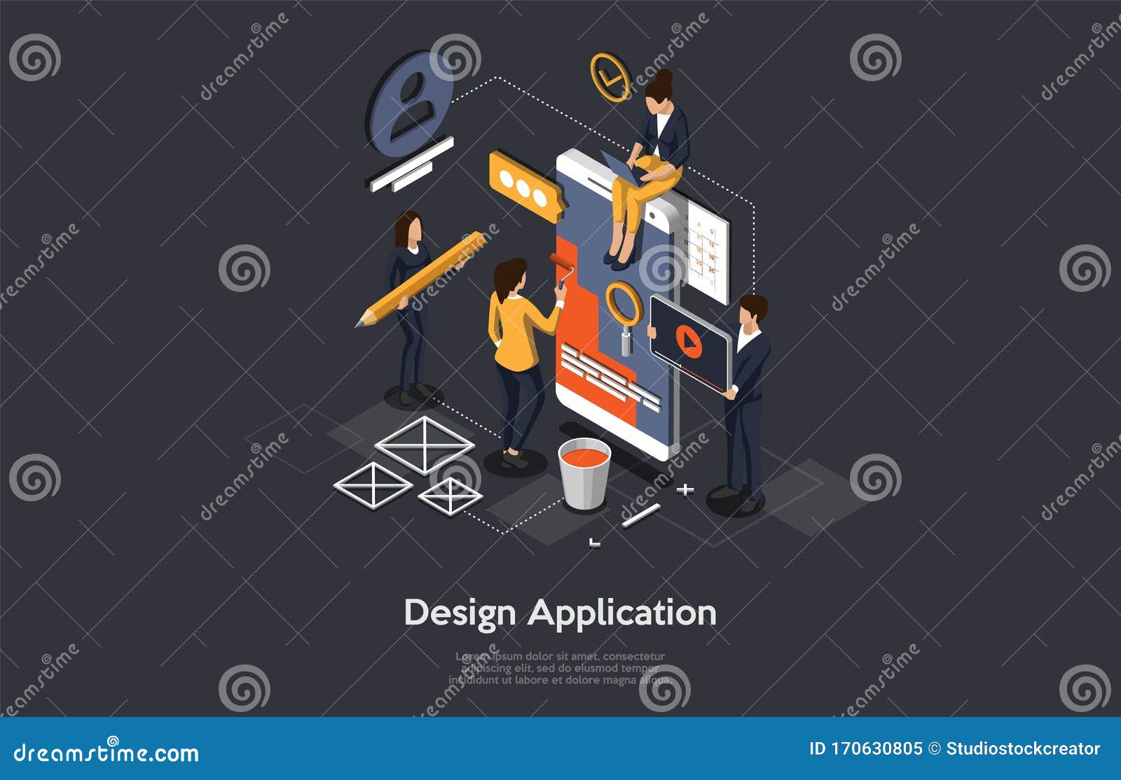 Develop Map Mobile Computer Screen Chat Interface Online Messenger ...