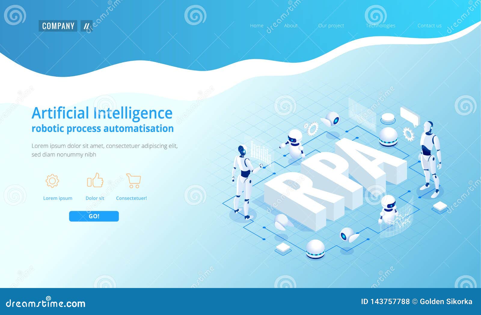 Isometric Concept of RPA, Artificial Intelligence, Robotics Process ... Isometric Concept of RPA, Artificial Intelligence, Robotics Process ...
