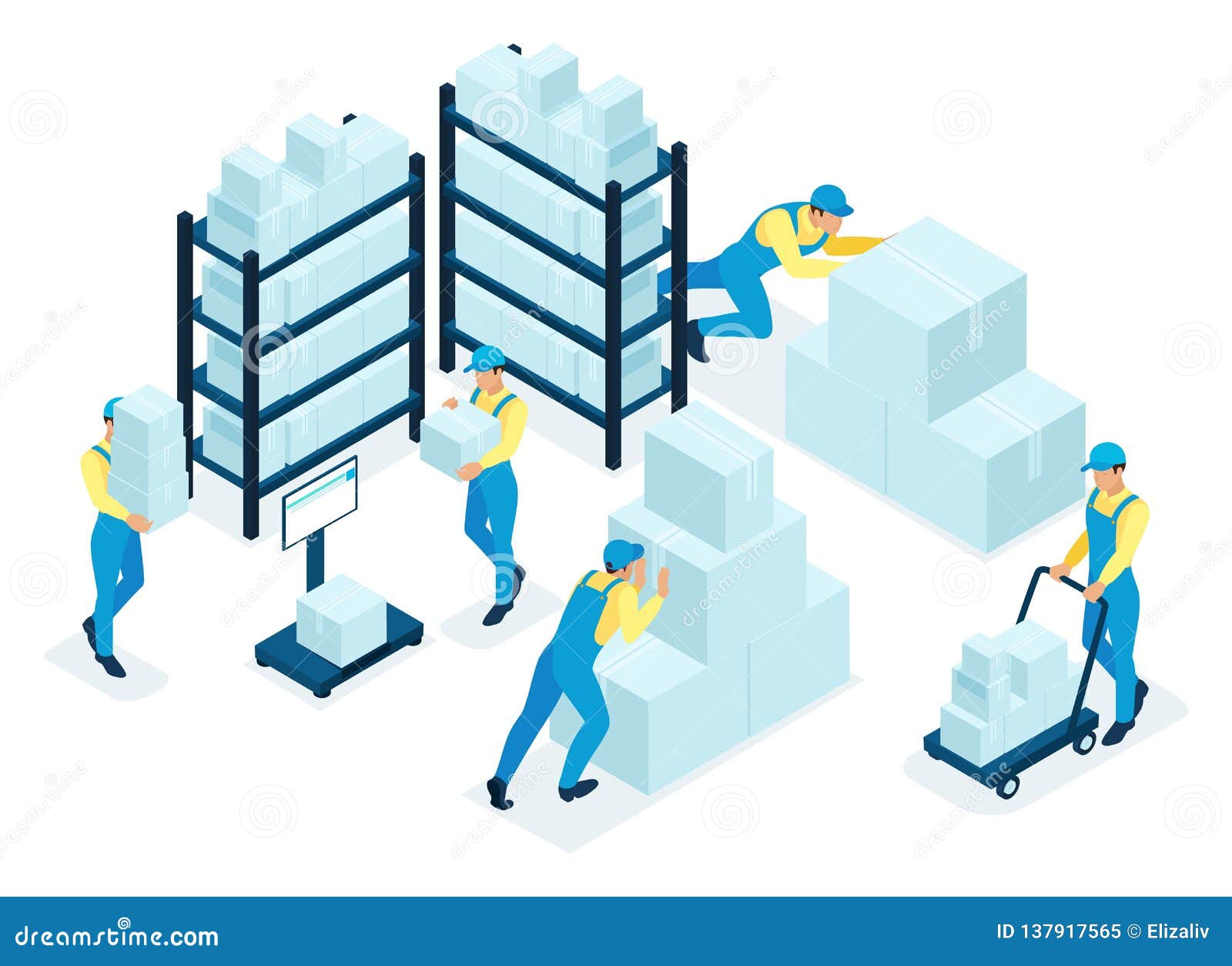 Isometric Concept for Warehouse Stock Vector - Illustration of rack ...
