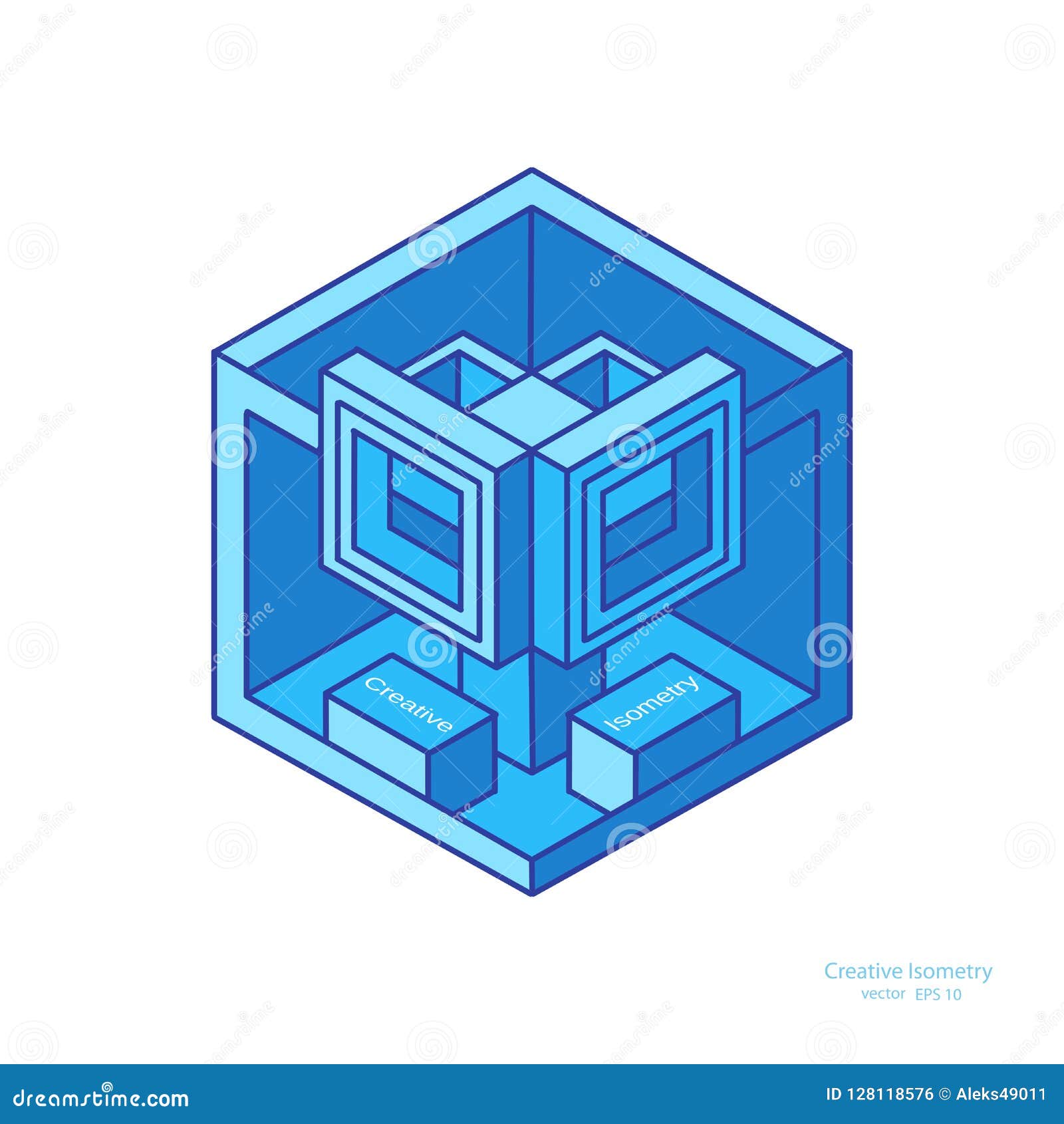 Isometric Concept, Vector.Isometric Abstract Cube. Stock Vector ...