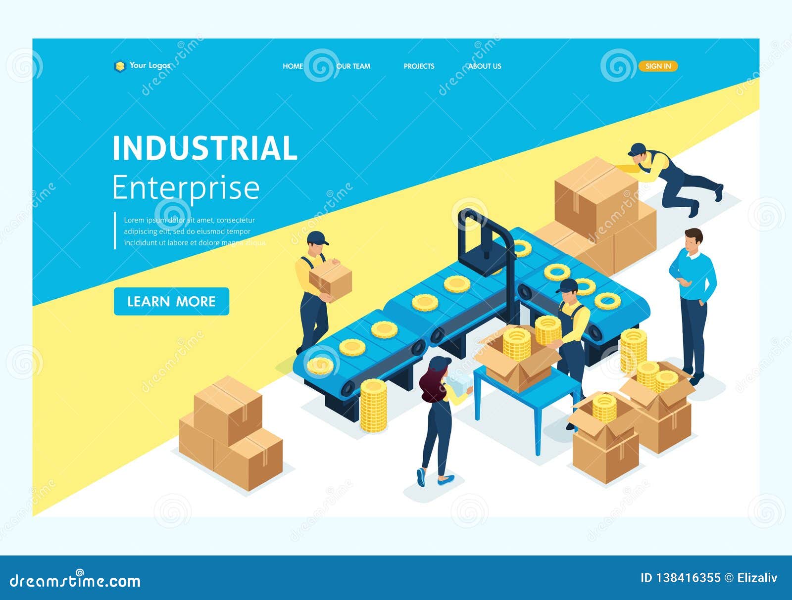 Isometric Concept Workflow In Large Warehouses. Website Template ... Isometric Concept Workflow In Large Warehouses. Website Template ...