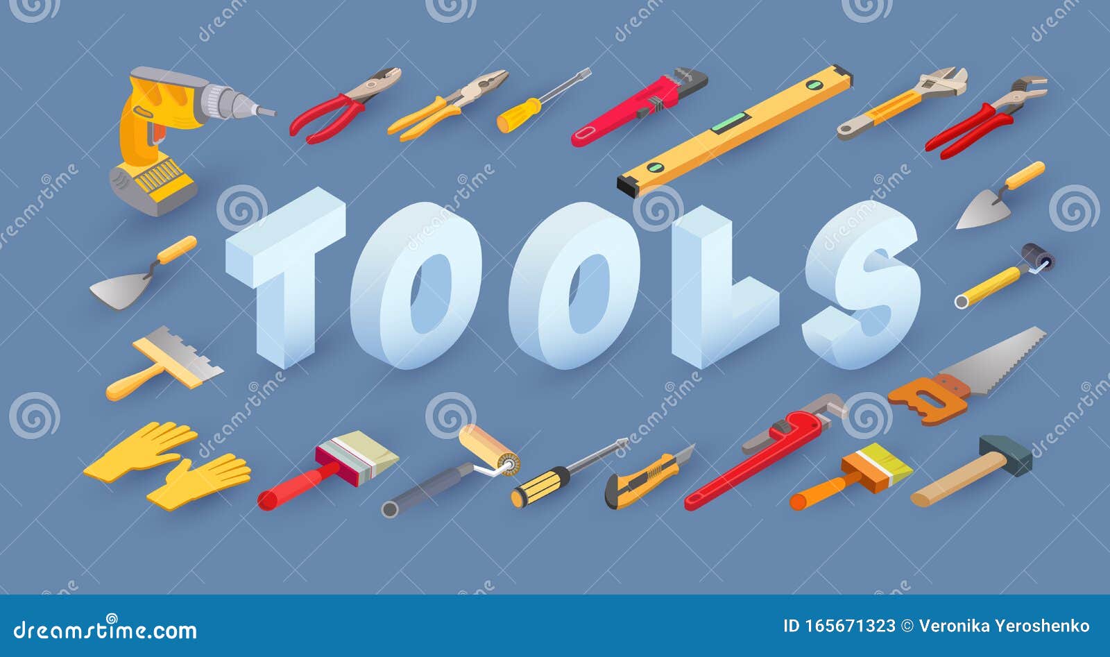 Isometric Construction Instruments and Word Tools. Building Services ...