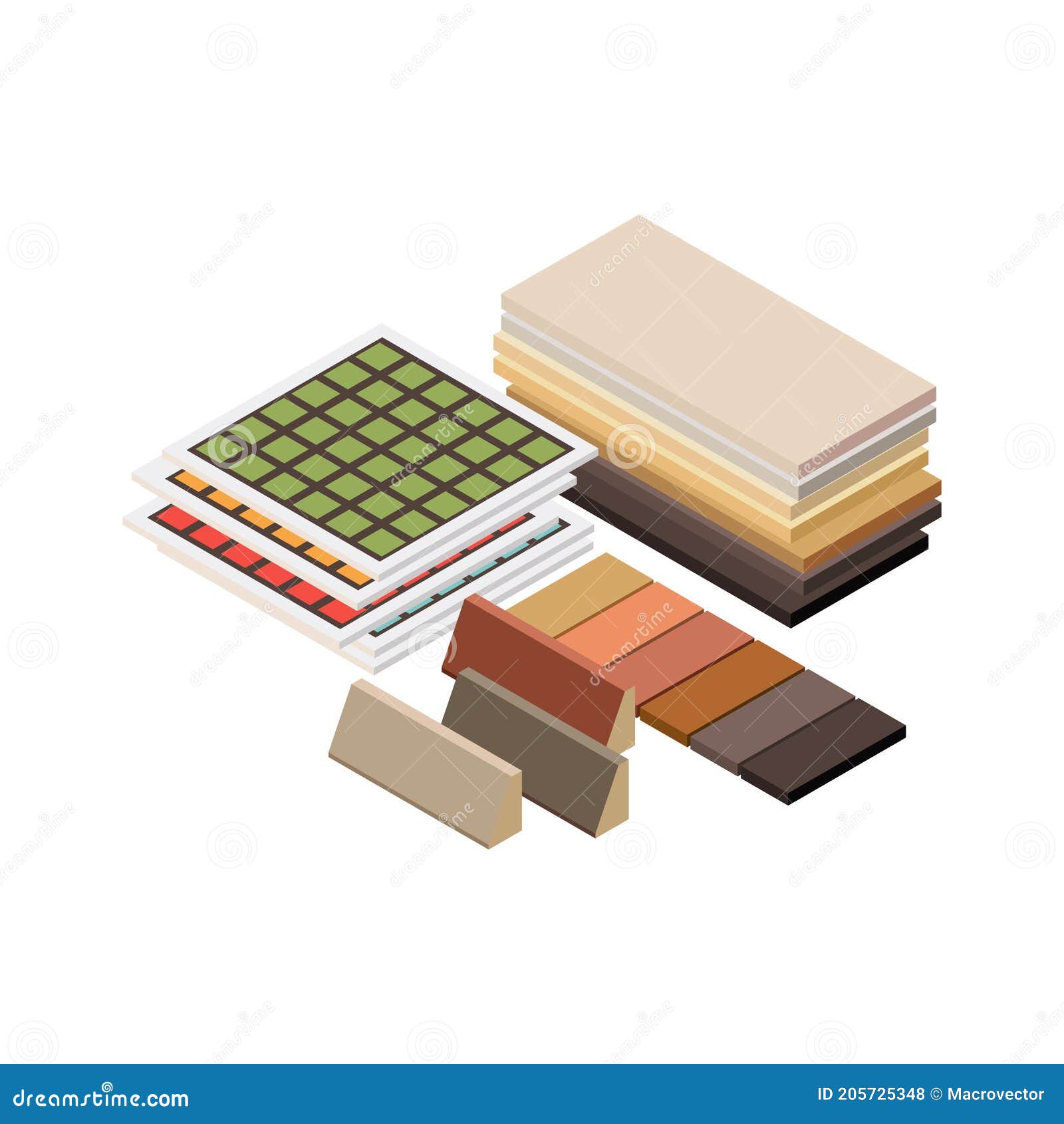 Isometric Construction Materials Stock Vector - Illustration of ...