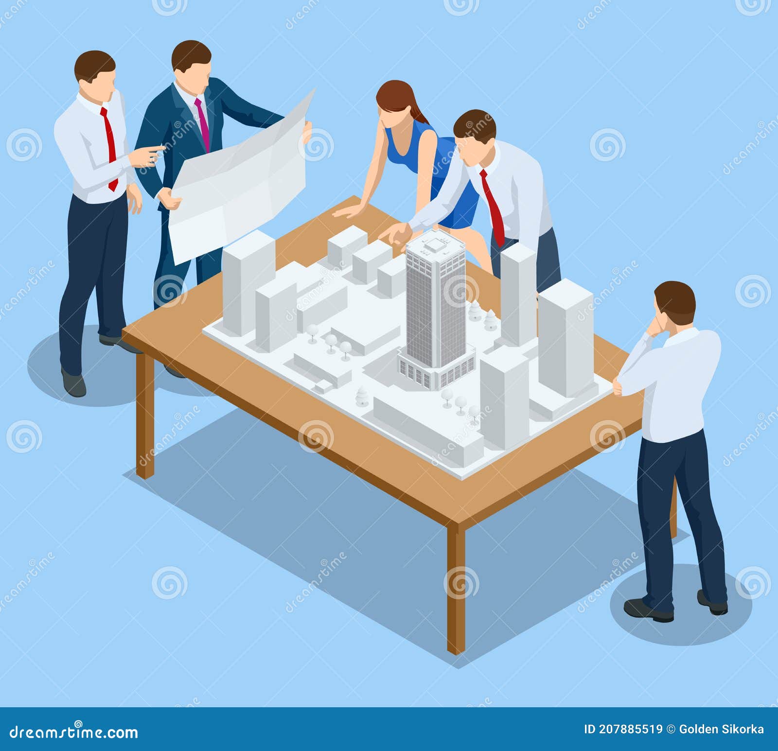Isometric Construction Project Management, Architectural Project ...
