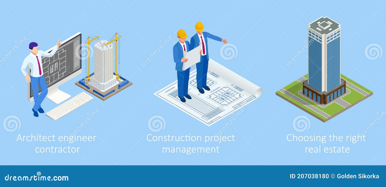 Isometric Construction Project Management, Architectural Project ...