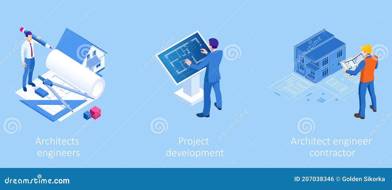 Isometric Construction Project Management, Architectural Project ...