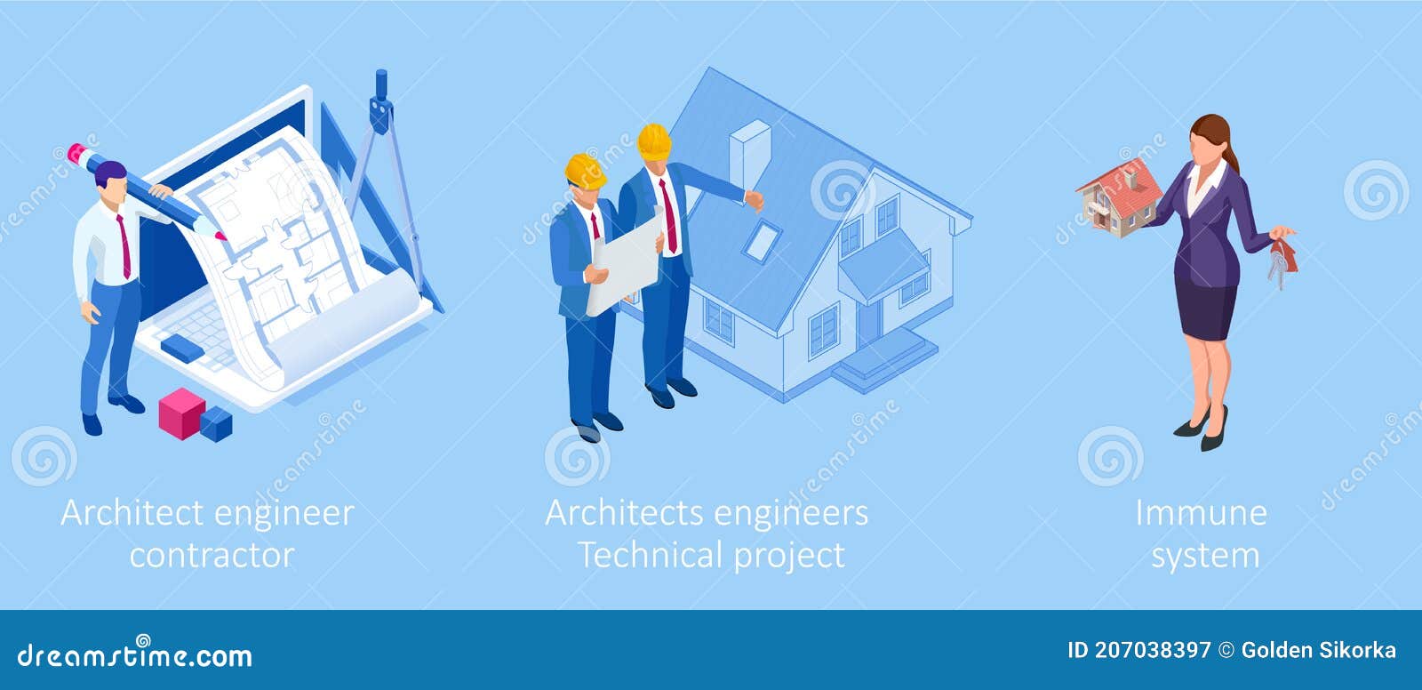 Isometric Construction Project Management, Architectural Project ...